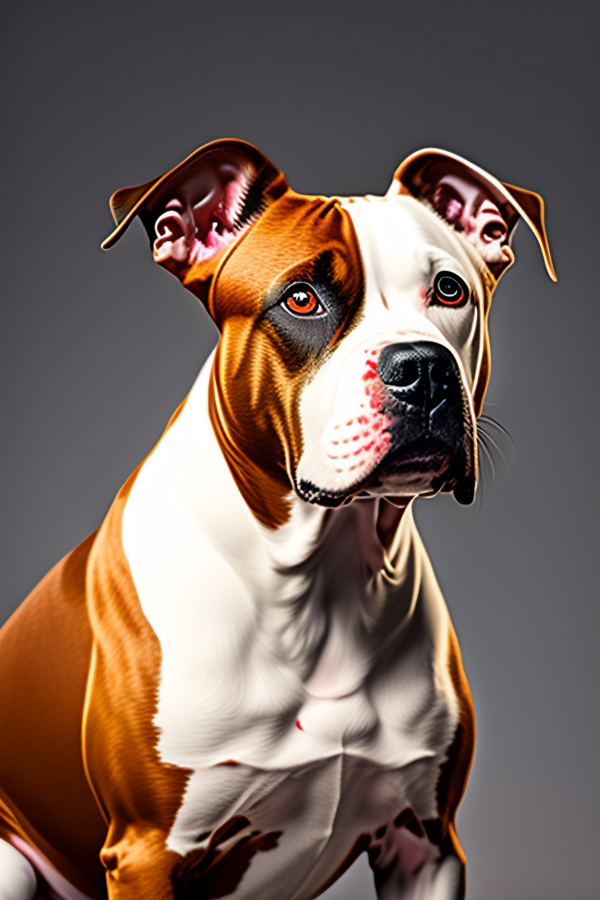 Lexica - American staffordshire terrier, white-red, photo, buffy keychain