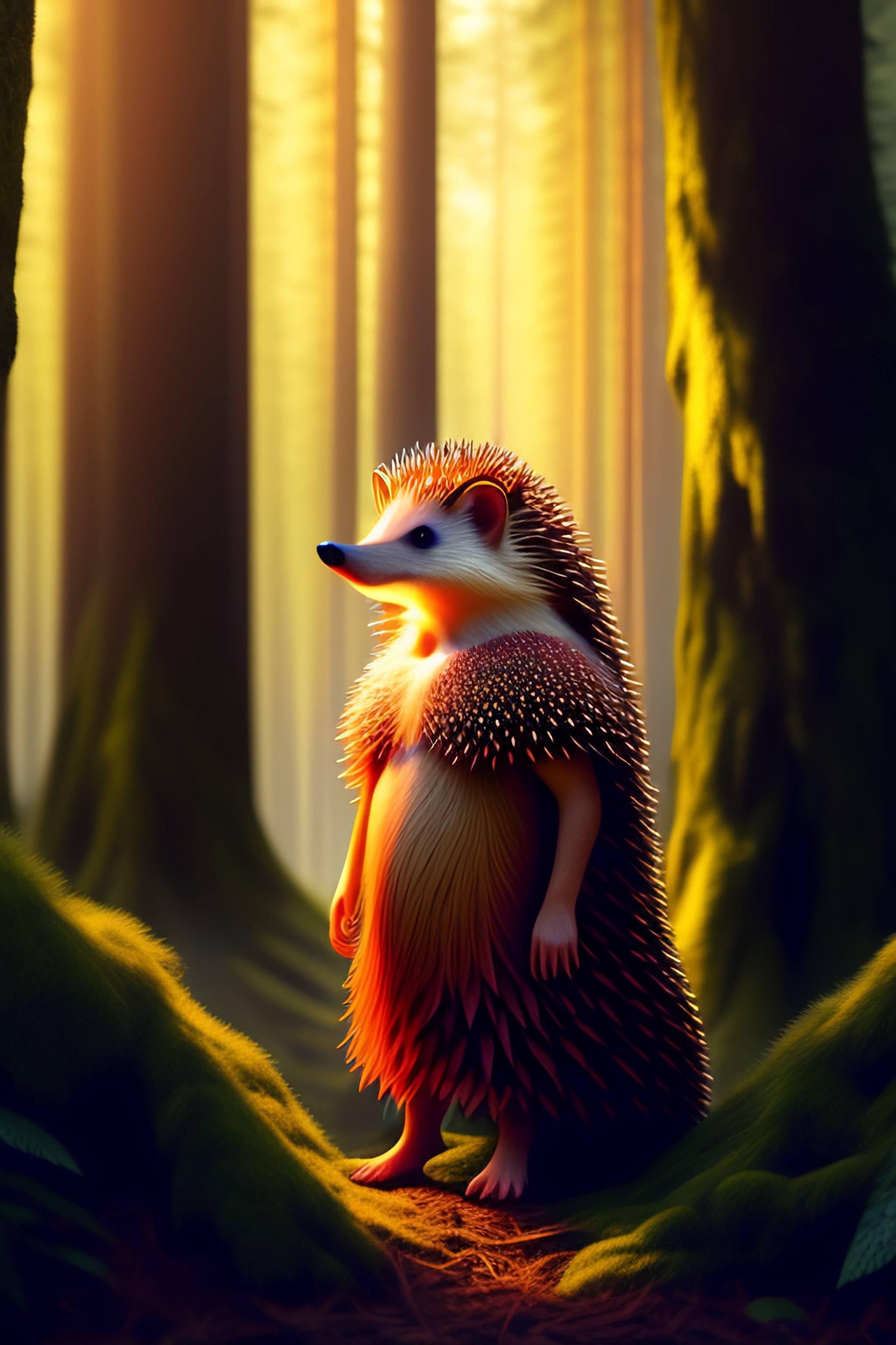Lexica - Hedgehog druid woomenhedgehog red - haired long-legged,with ...