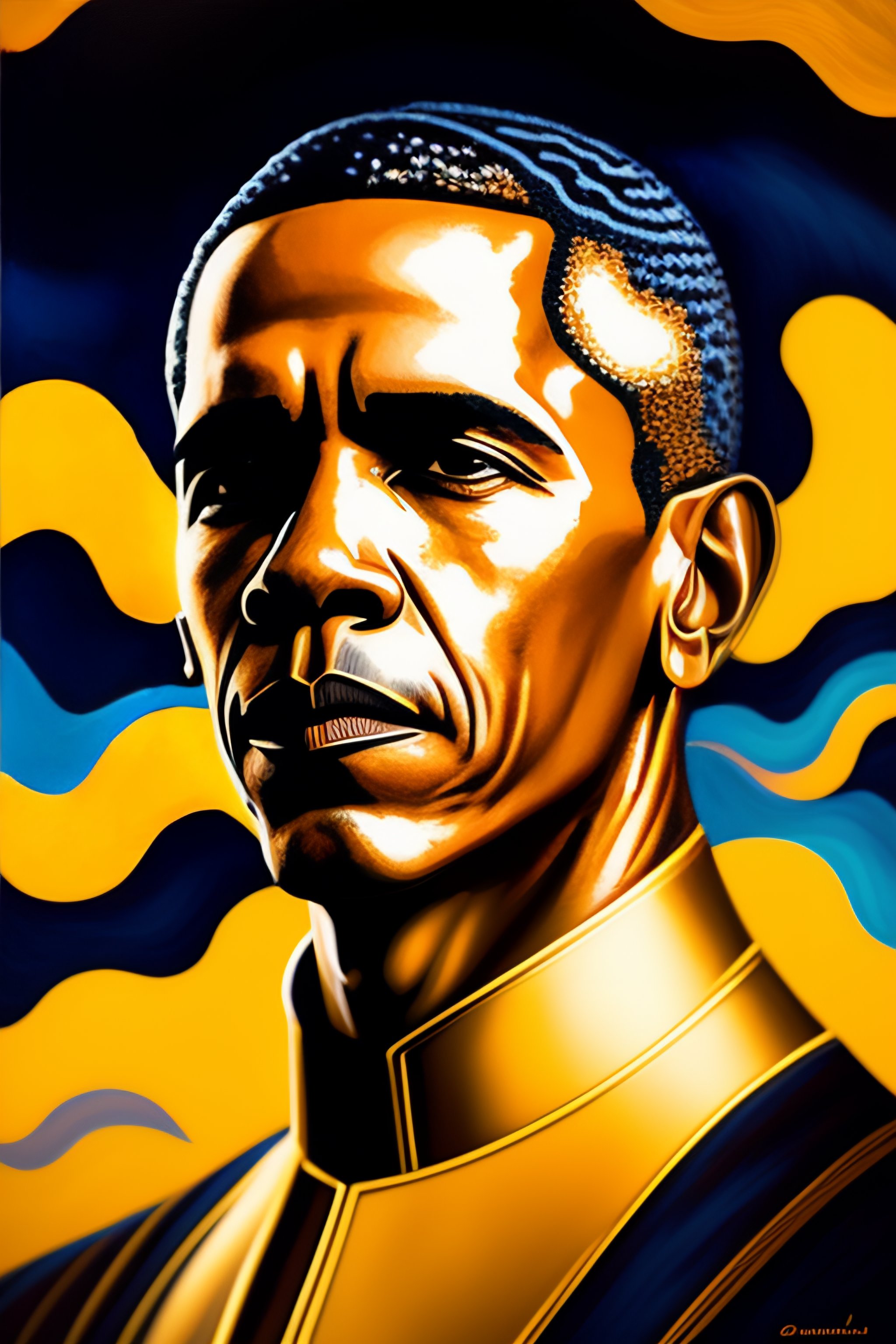 Lexica - A portrait of Barack Obama as black adam, sharp focus, soft ...