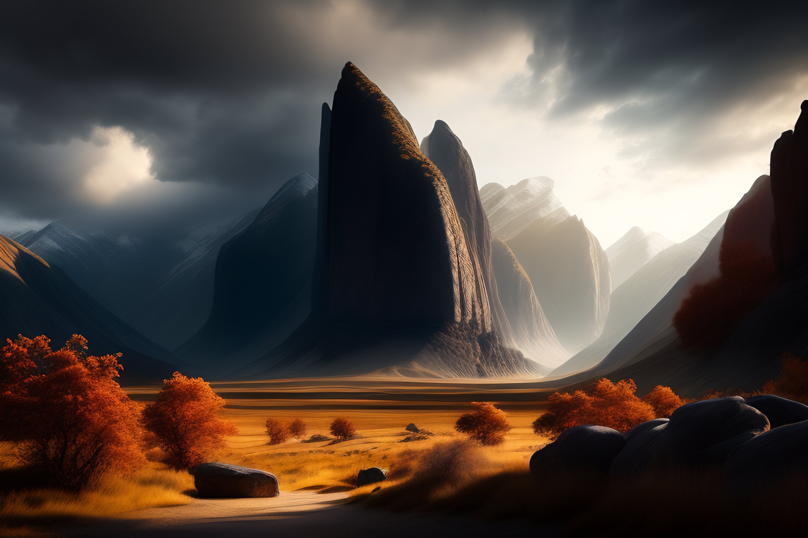 Lexica - Photo of dramatic and contrasty landscape, photorealistic ...