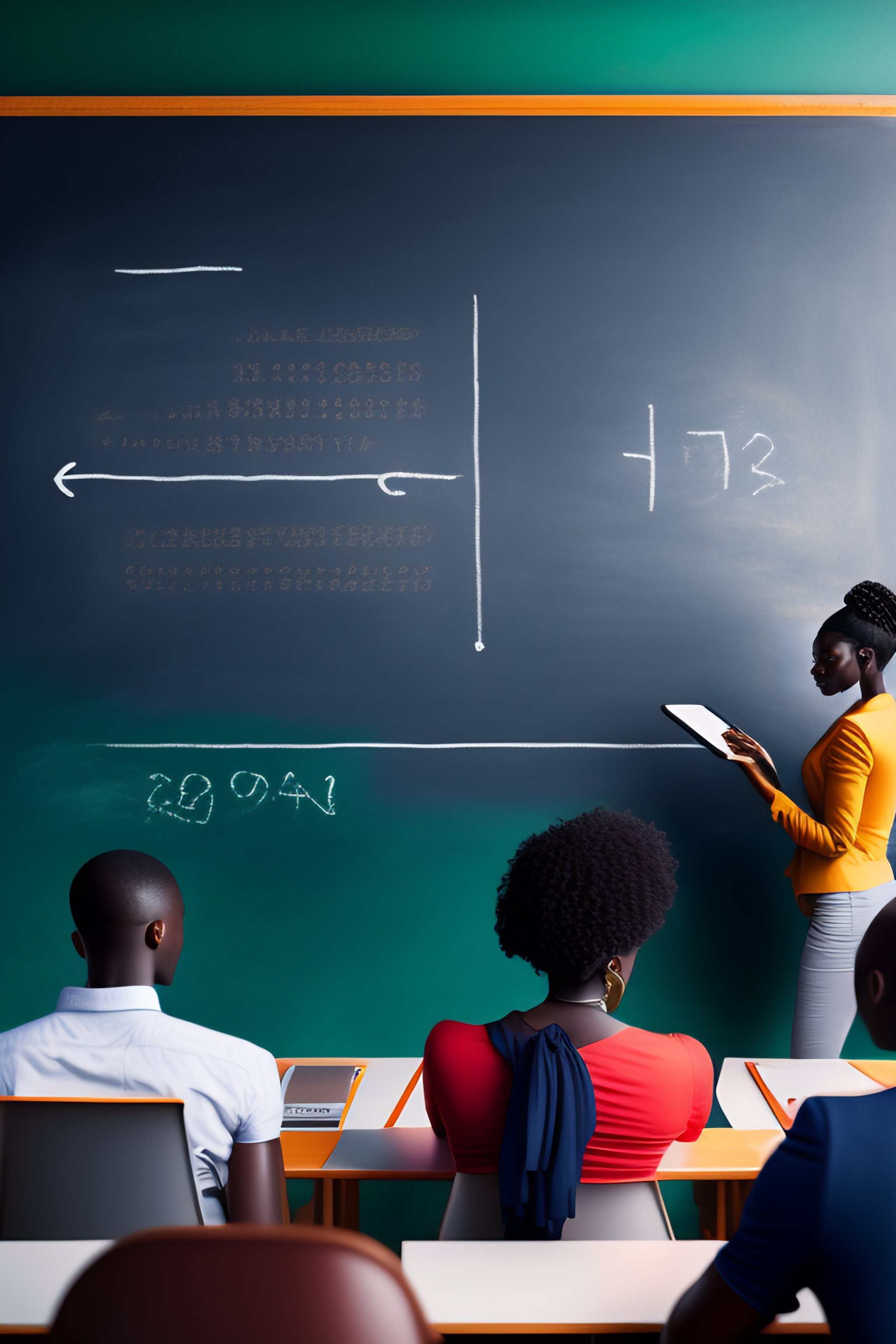 Lexica - 7 African computer science students in a classroom, 4 ladies ...