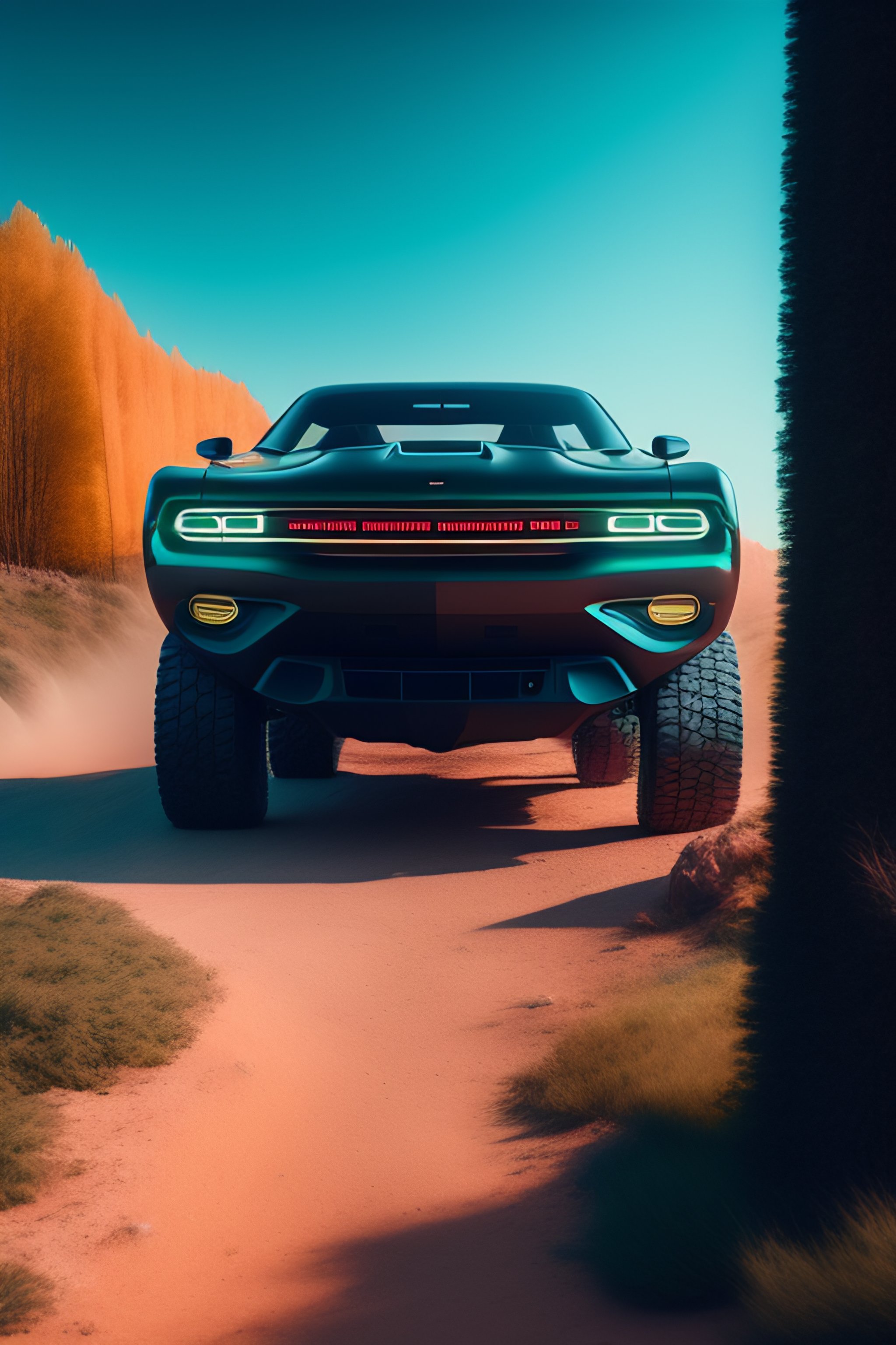 Lexica - Simon stalenhag,8k resoultion,hyper realstic, dodge hellcat ...