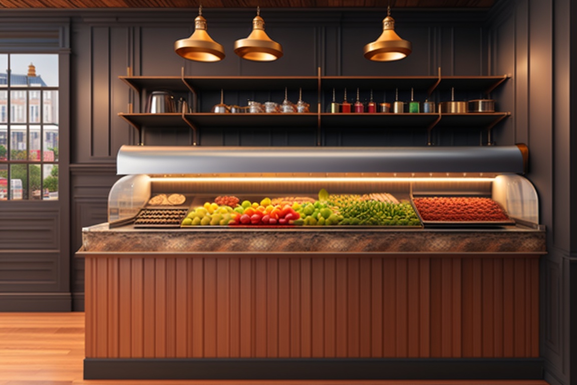 Lexica - A counter in a cafe, front view