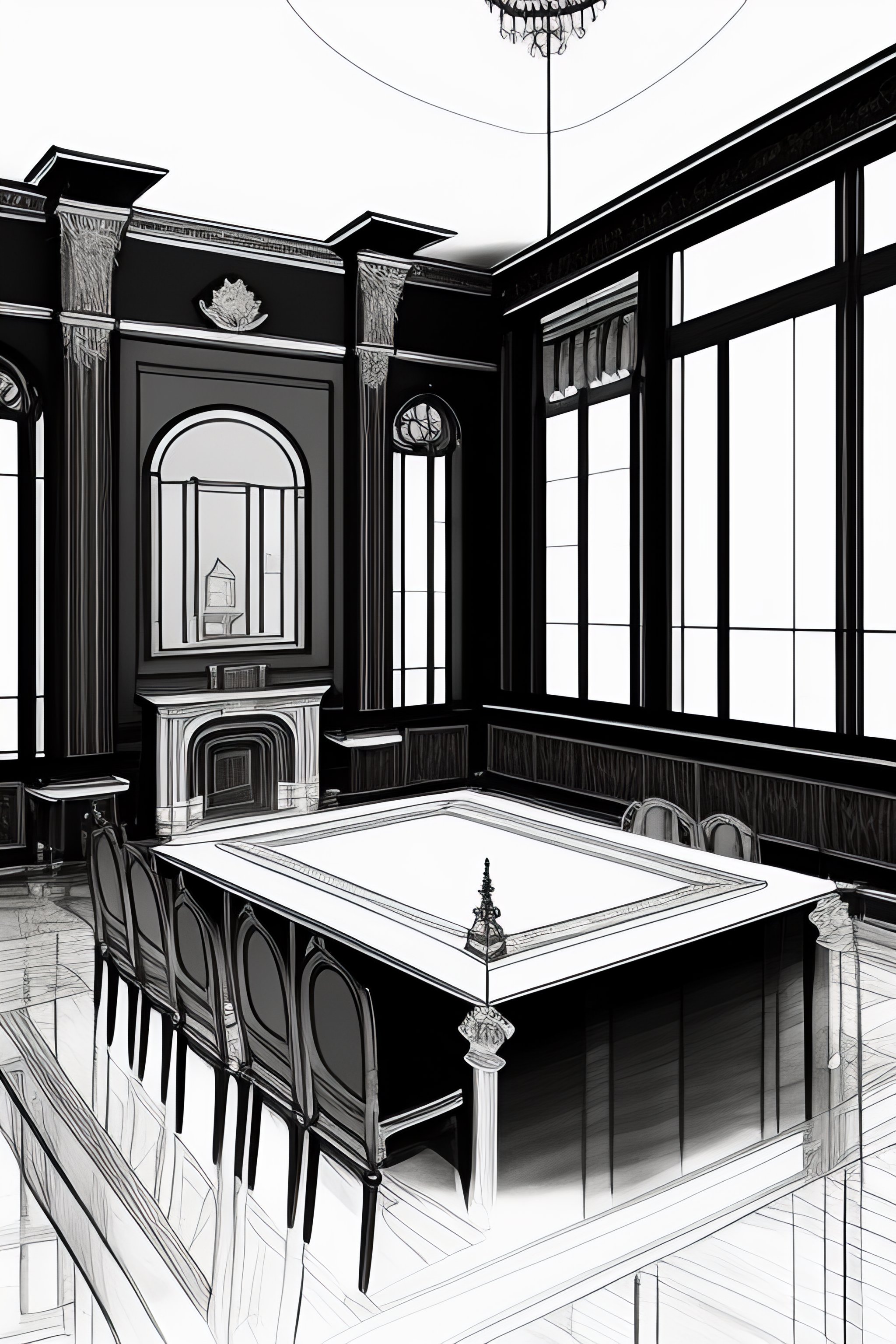 Lexica - Annotated highly, detailed and intricate, sketch of a room