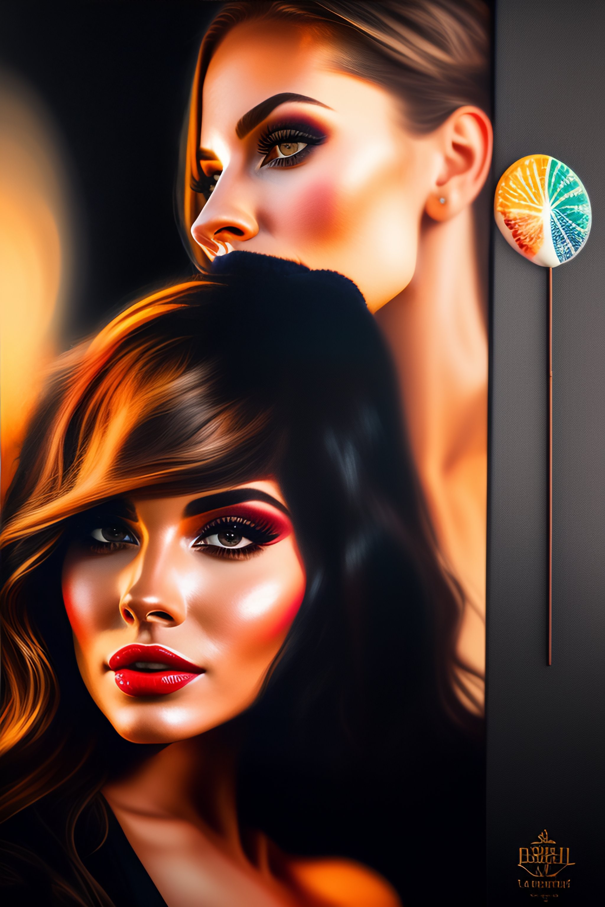 Lexica - Beautiful women with a lolly with long dark hear and in the ...