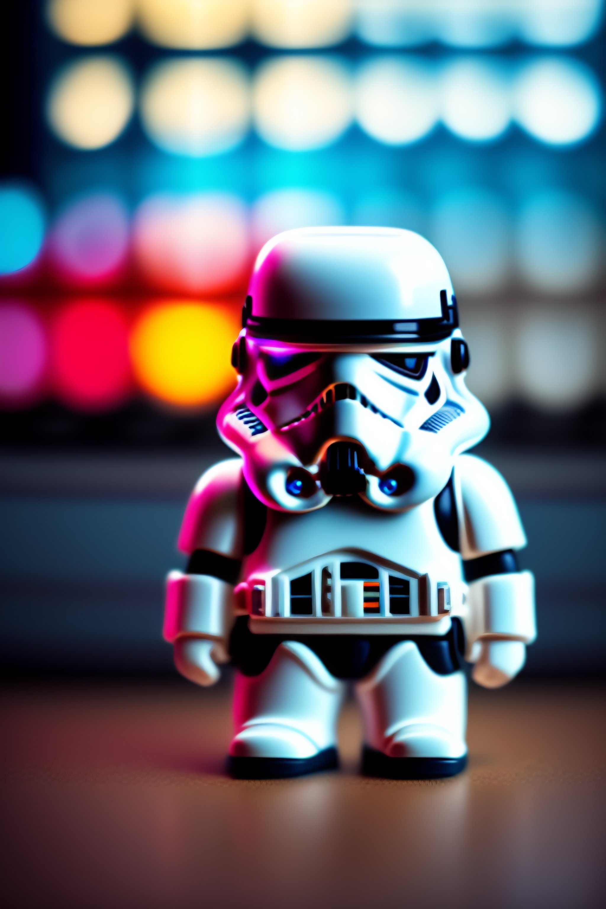 Lexica - Stormtrooper in a colored chemistry lab, cute, small, sharp ...