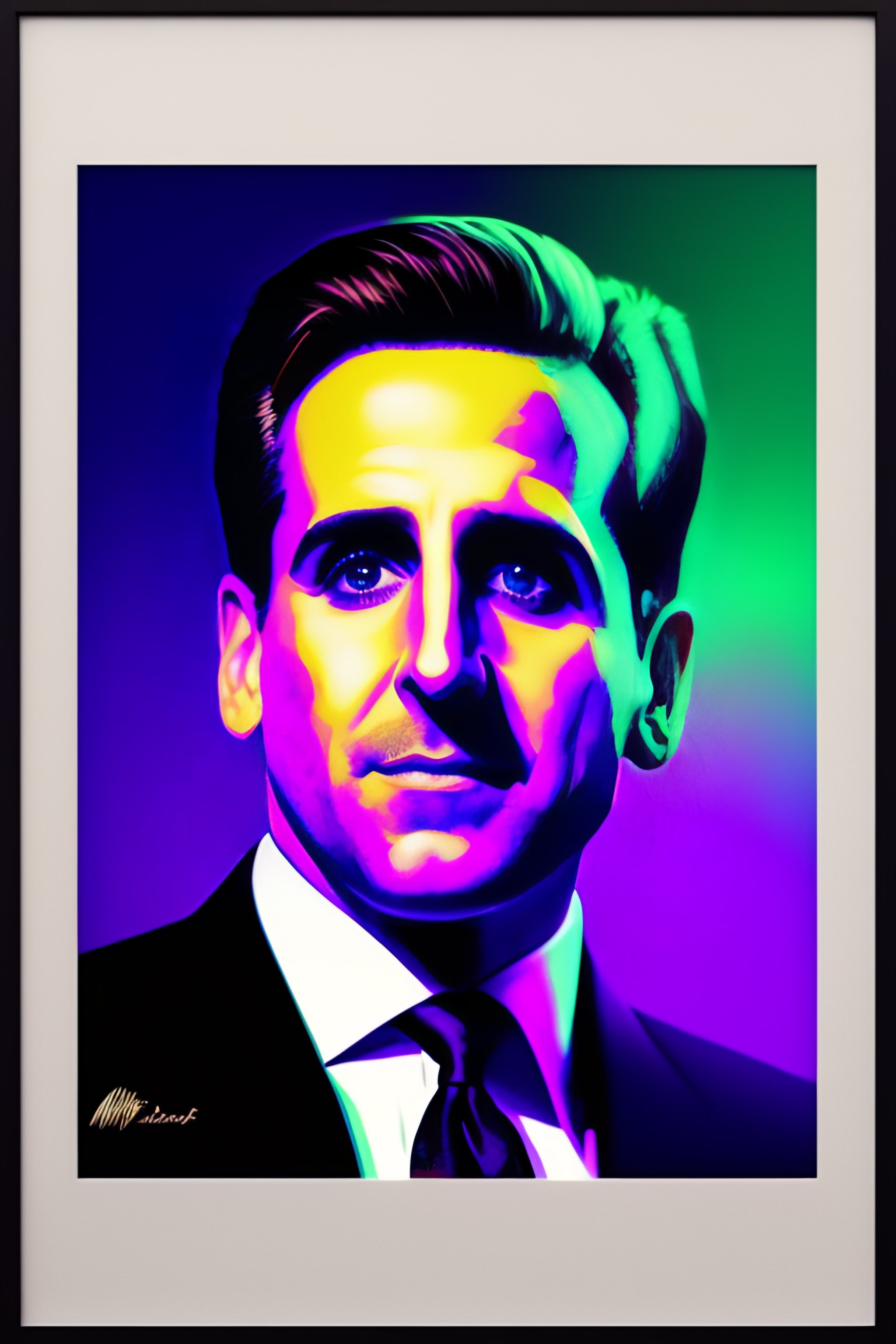 Lexica - Portrait of michael scott from the office zombie art neon ...