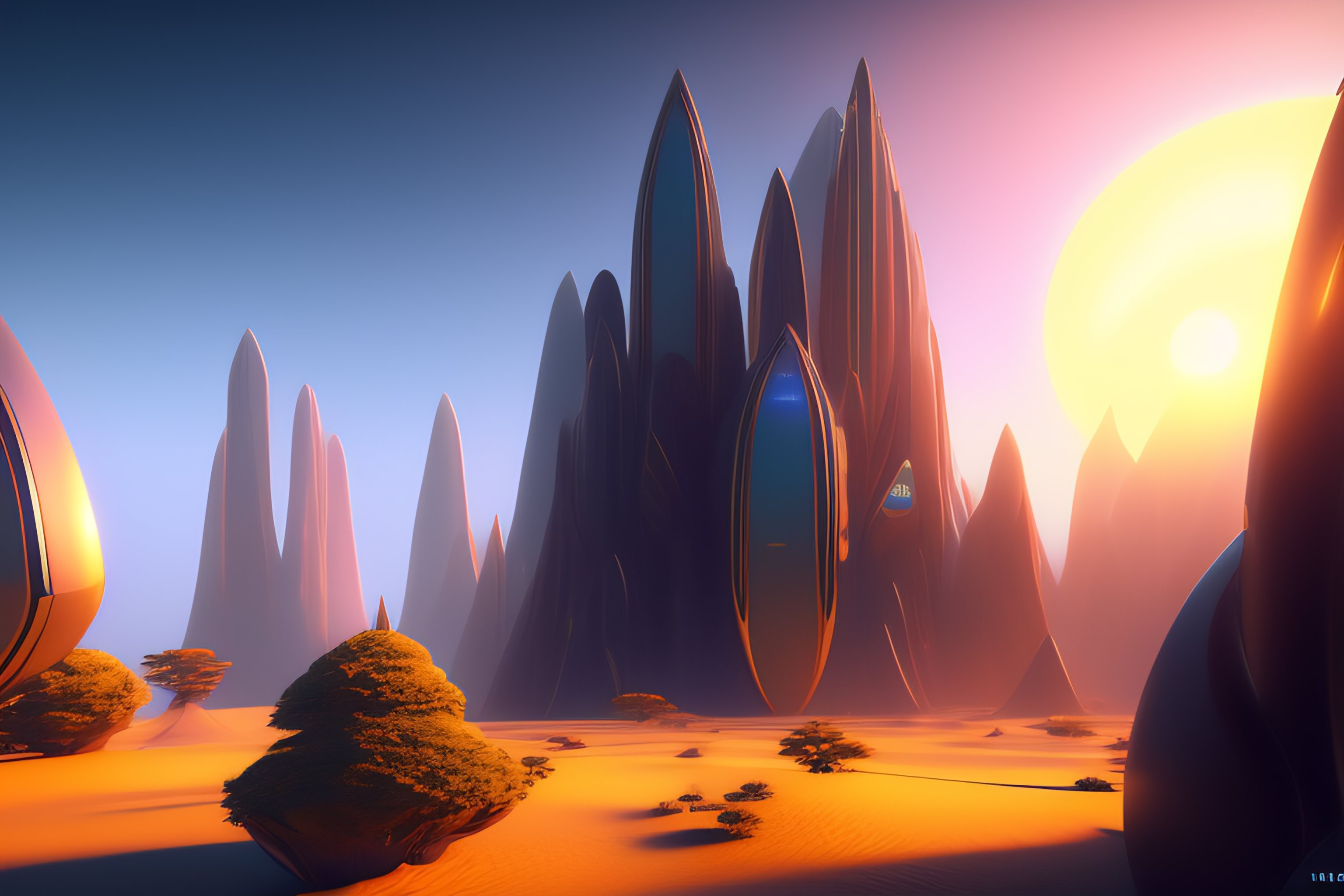 Lexica - Highly detailed futuristic fantasy architecture , spaceship ...