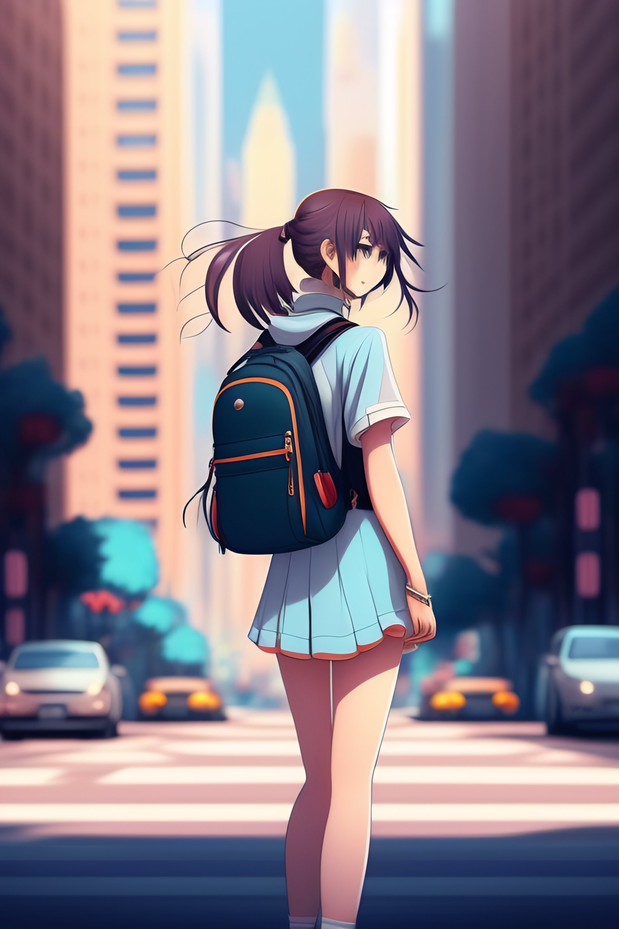 Lexica - 2D anime 1 girl solo Create an illustration of a humanoid ...