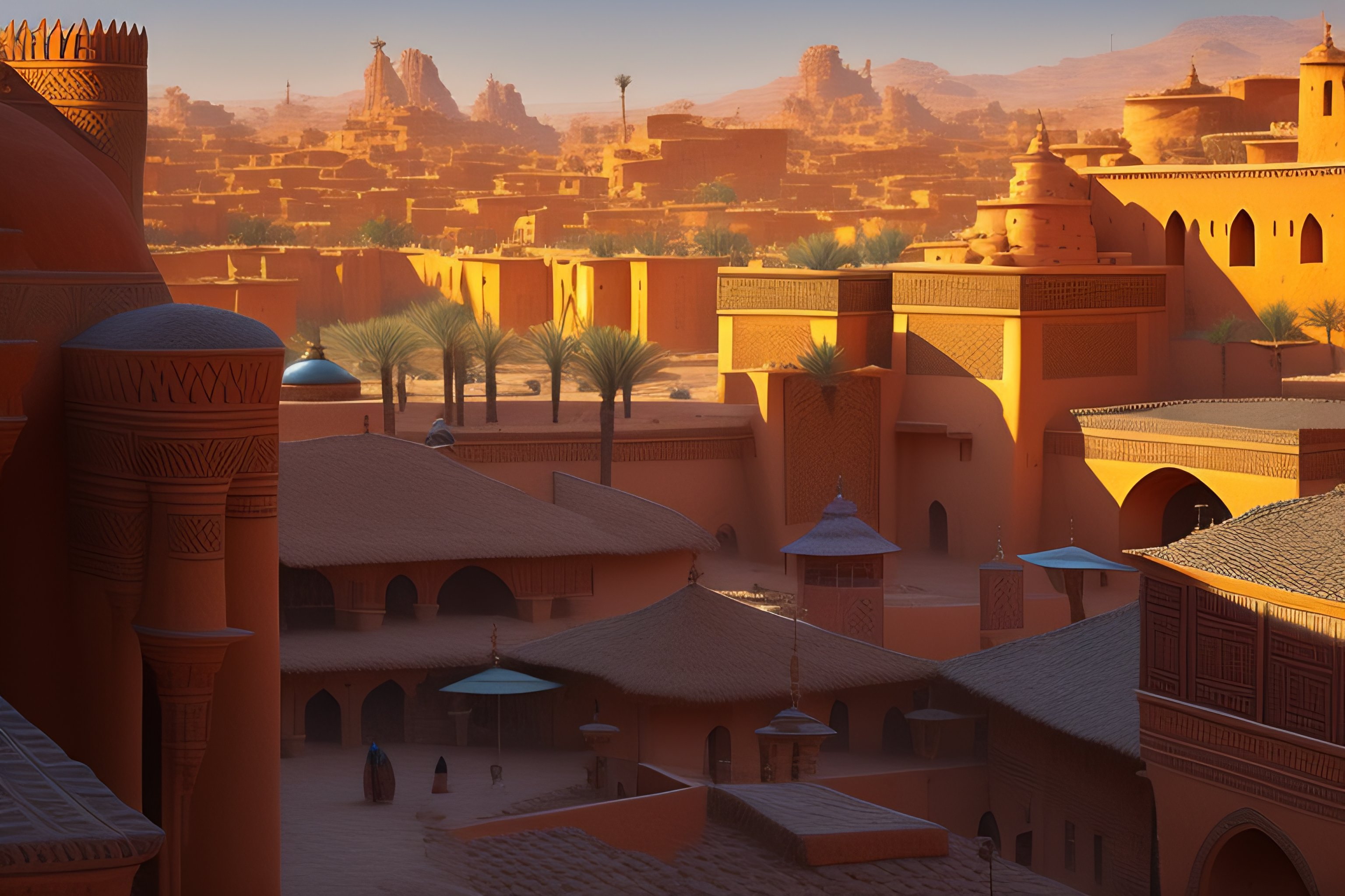 Lexica - Zenith scenic one point perspective view at dawn of a chimeric ...