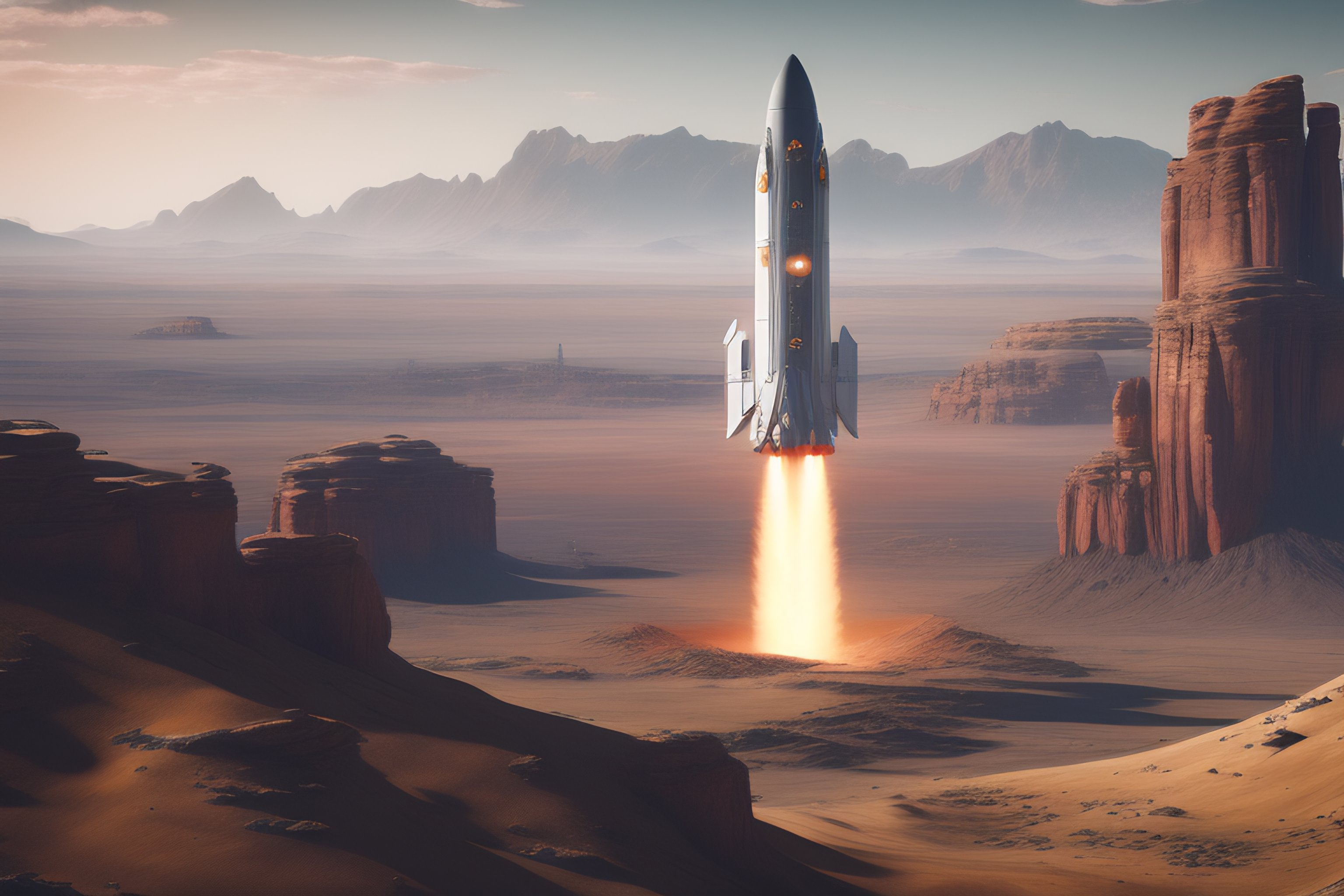 Lexica - Grey scifi space rocket, fired from earth launch platform ...