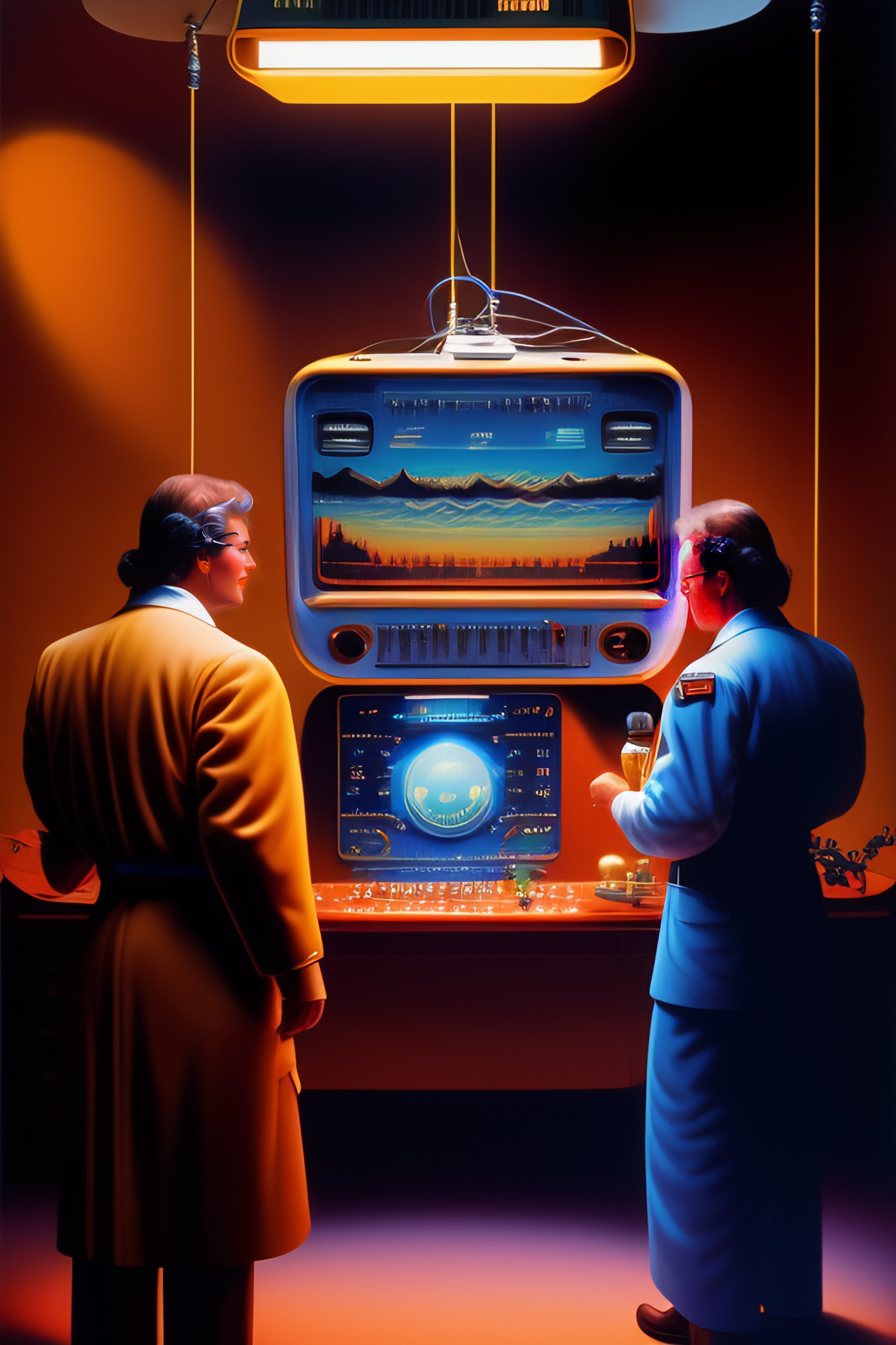 Lexica - A painting of some people in a room, by David B. Mattingly ...