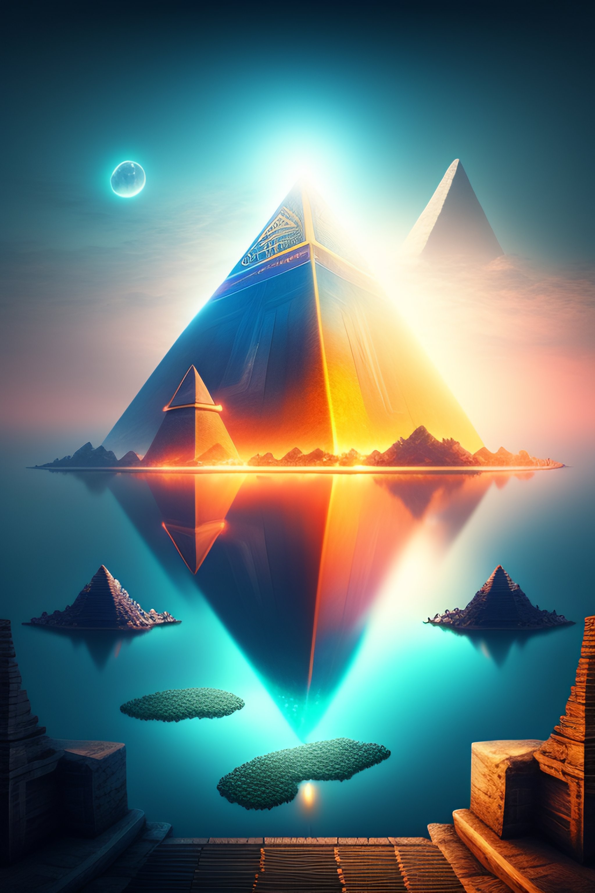 Lexica - A very distant view of one single white glowing magical great ...