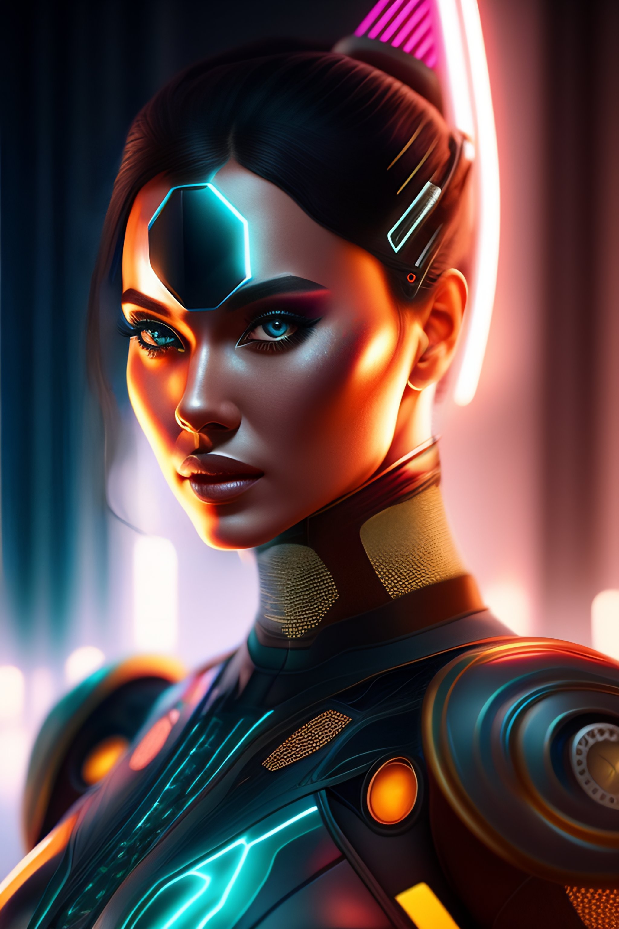 Lexica - Human cyborg, half human, half machine, tron, hyper realistic, 8k