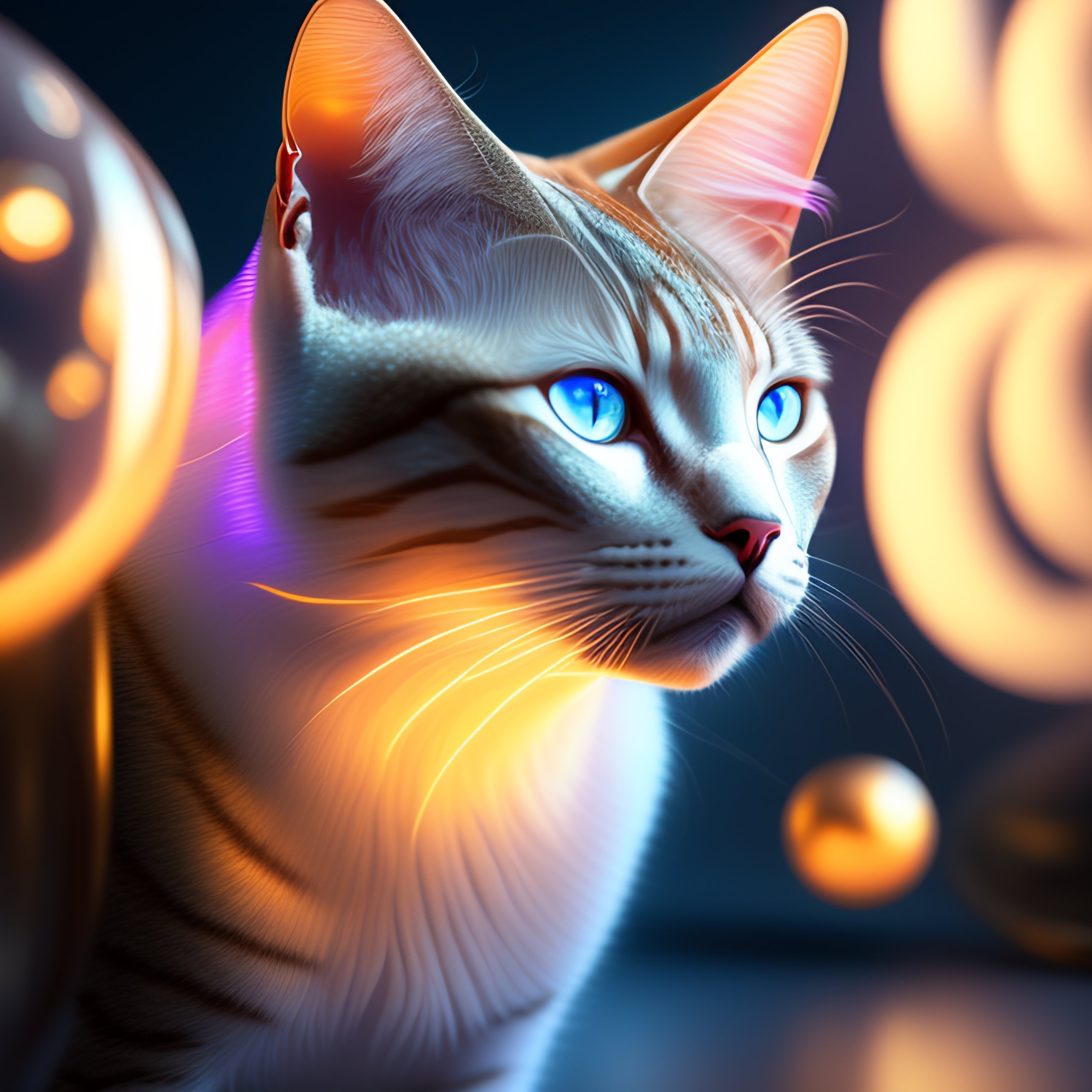 Lexica - Diamond crystal transparent cat with luminous fur, poster art ...