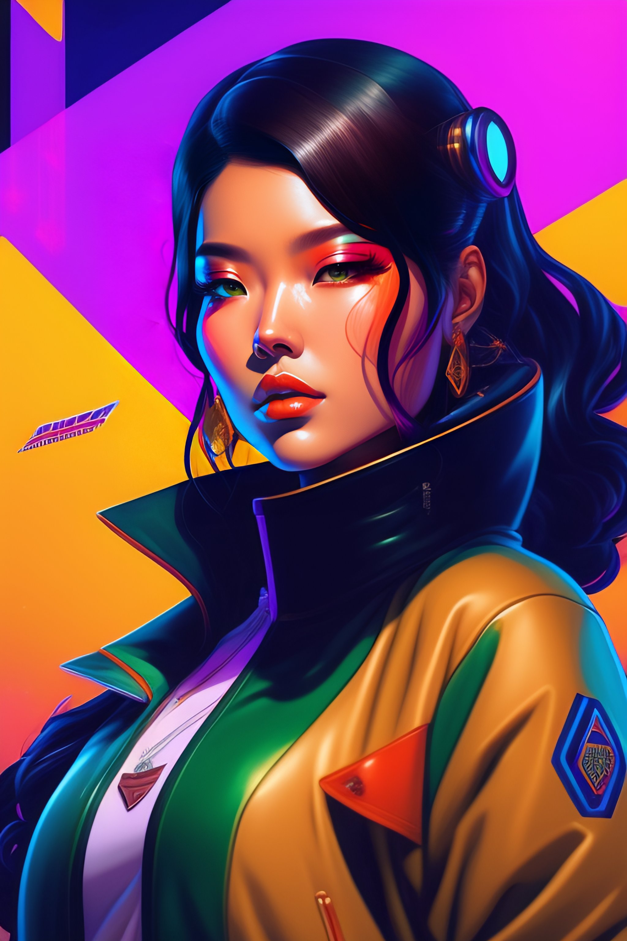 Lexica - A colorful comic noir illustration painting of a cyberpunk ...