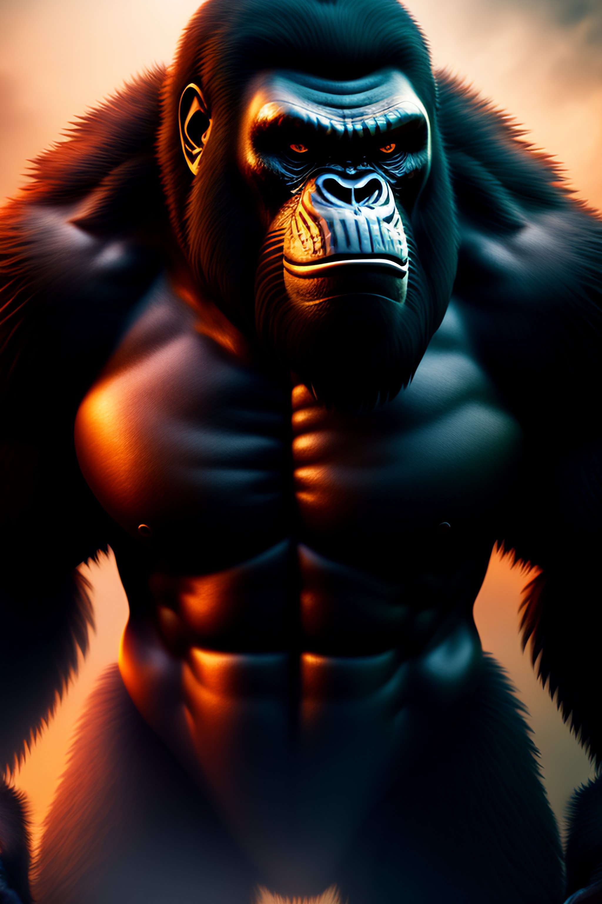 Lexica - Angry king kong ape, animal angry, beating his chest, full ...