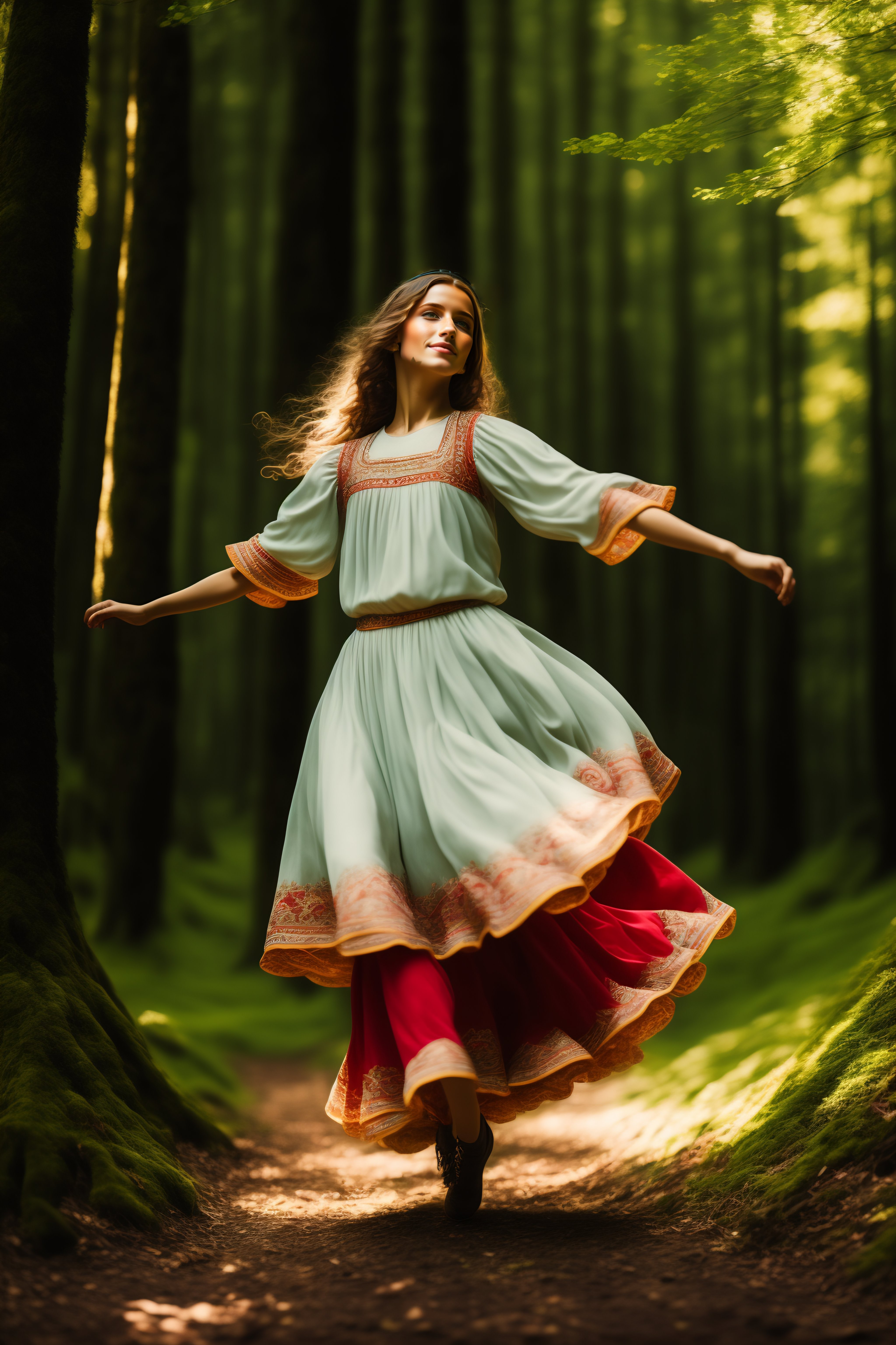 Lexica - Slavic girl dancing in the Middle Ages forest