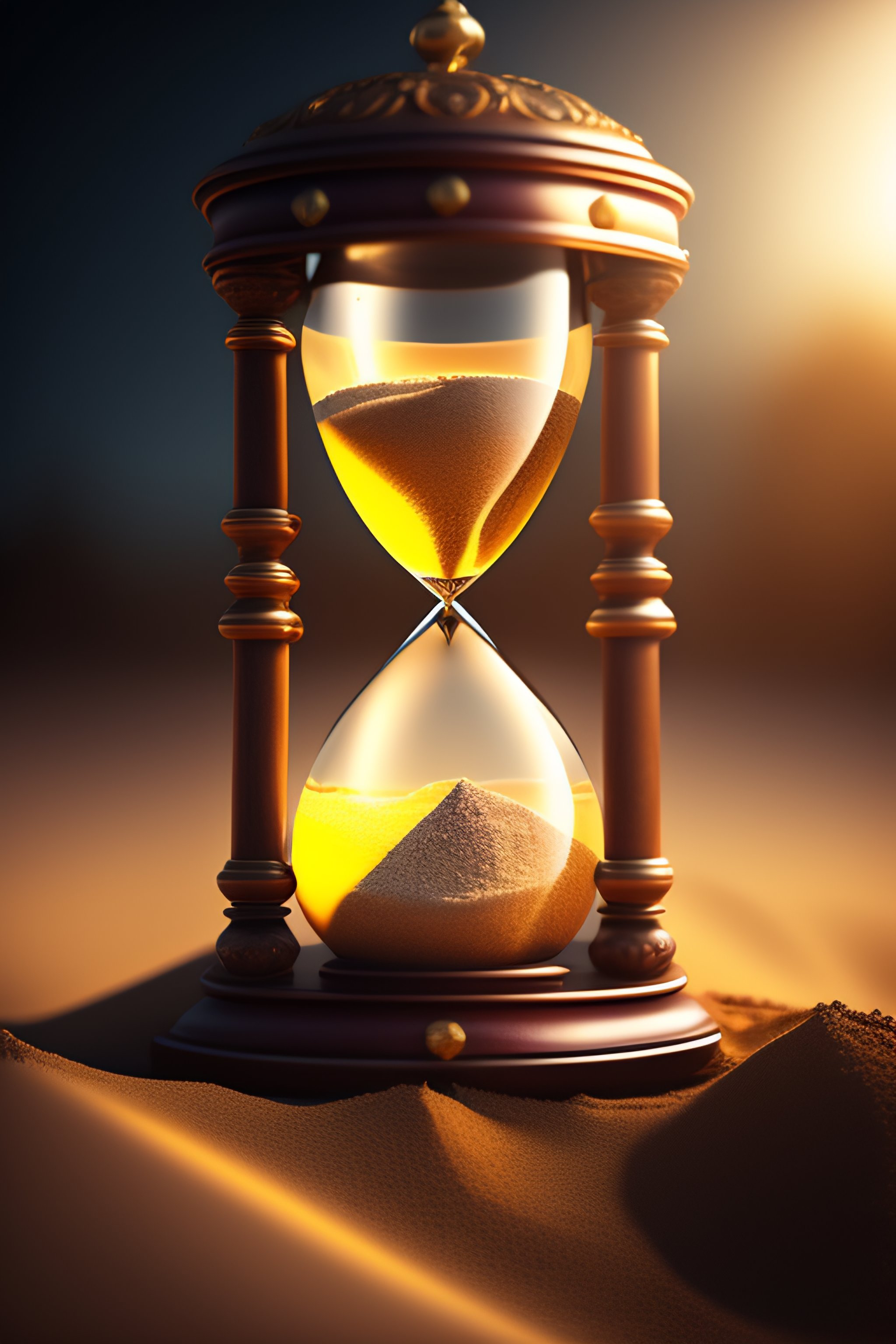 Lexica - A realistic photo of a broken antique hourglass with the sand ...