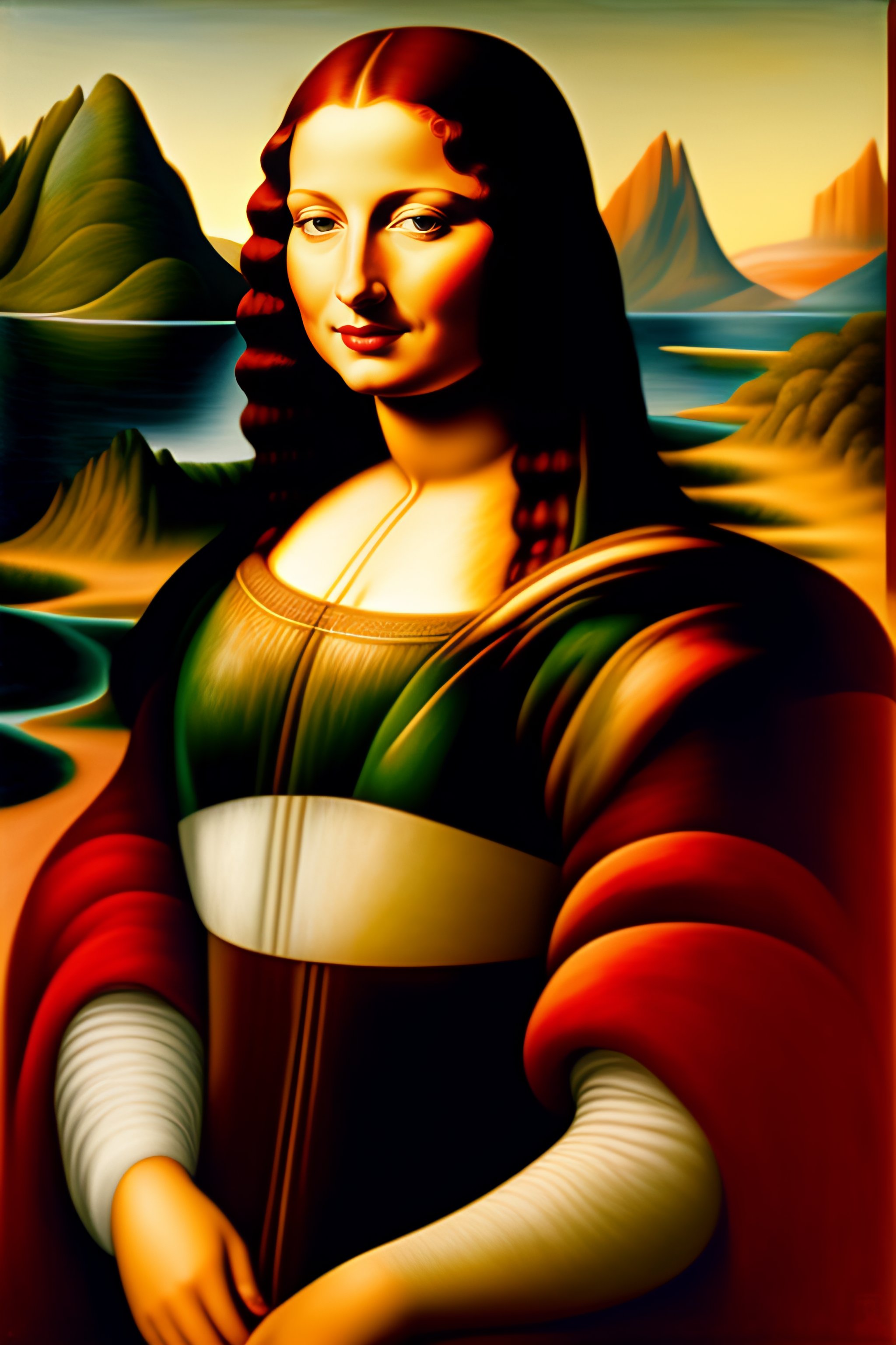 Lexica - Diego Rivera, red haired woman, red hair tied in a bun, Mona ...