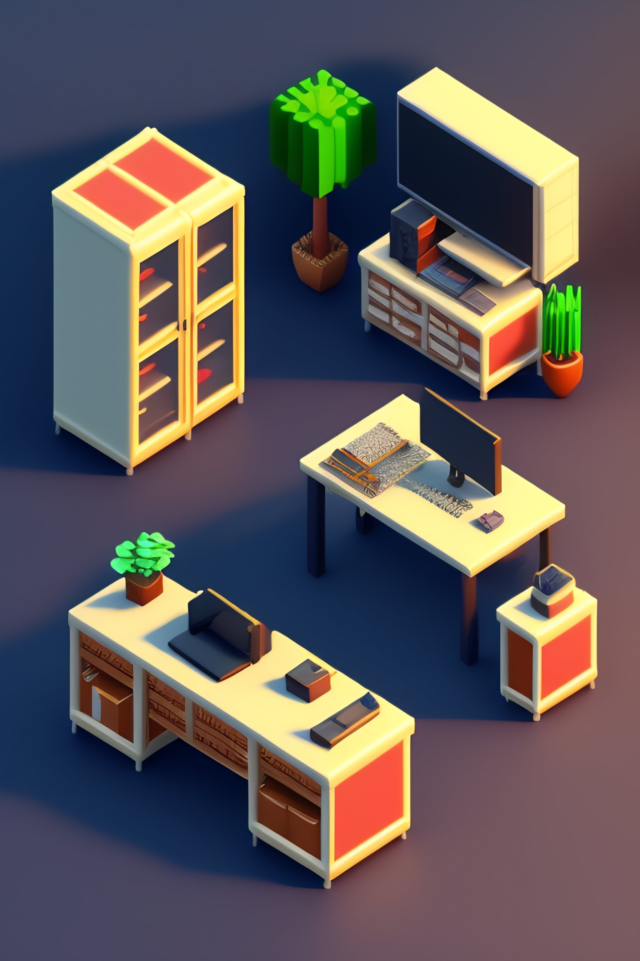 Lexica - Detailed isometric programmer's office, pixel art, unreal ...