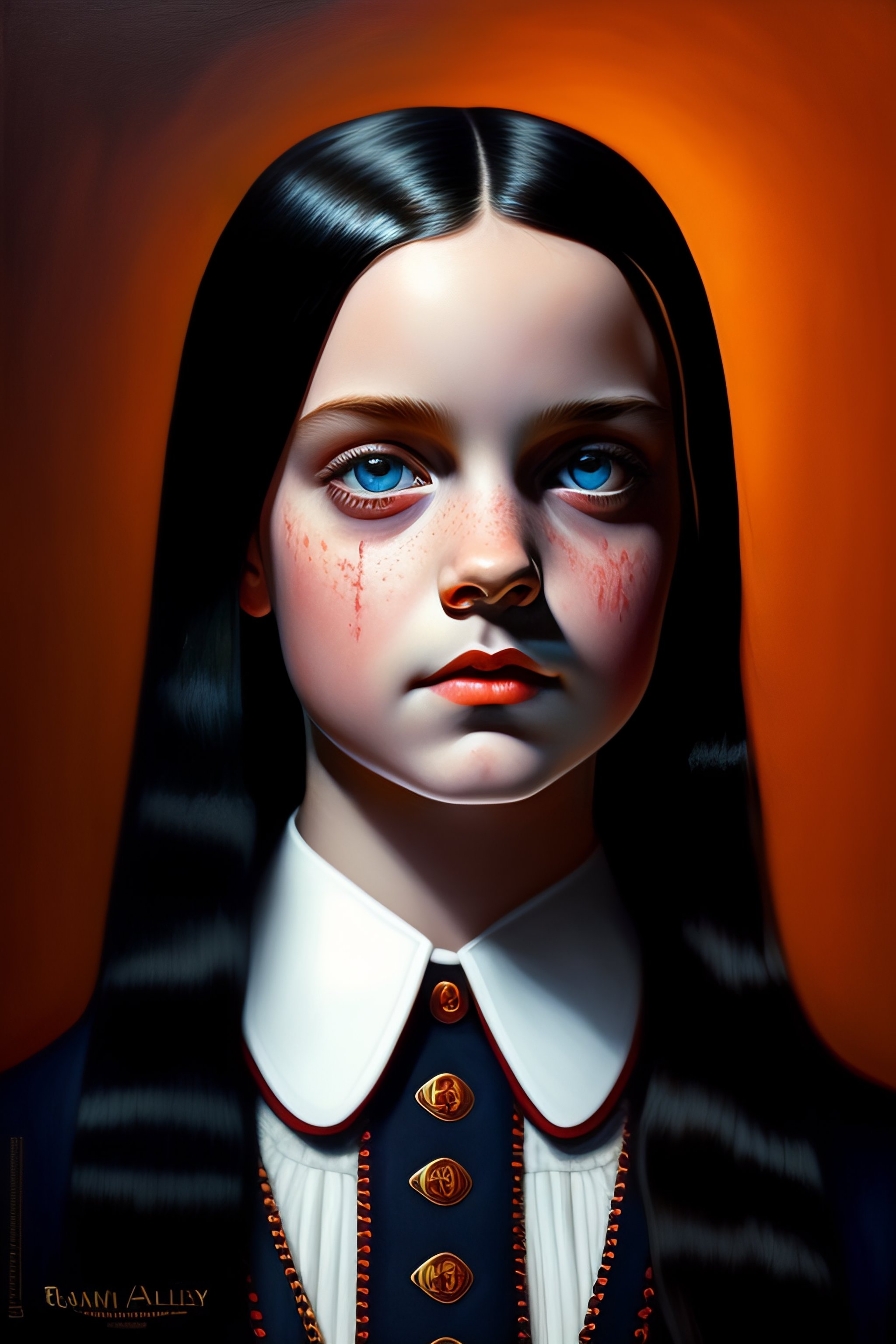 Lexica - Detailed paint of wednesday addams, highly detailed paiting by ...