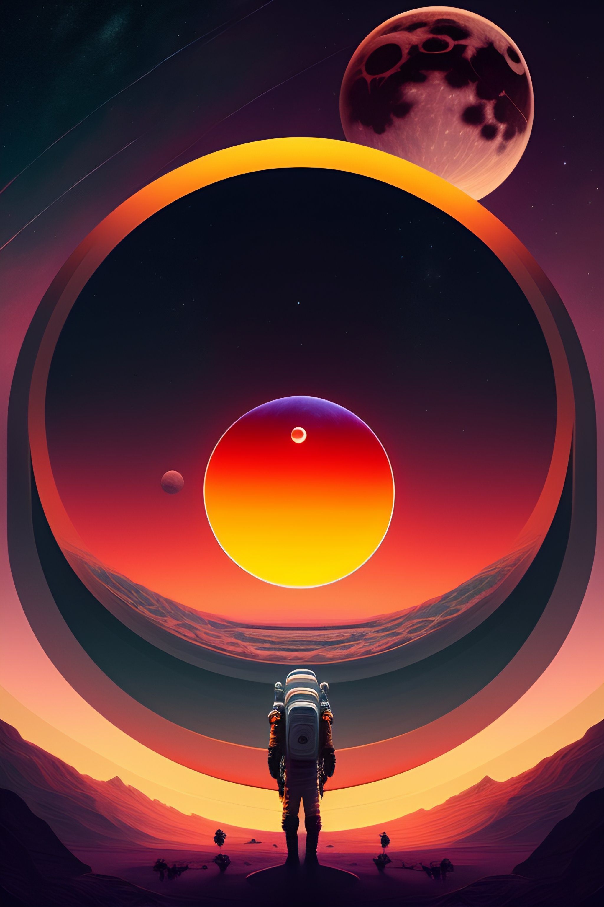 Lexica - Portrait a Lost astronaut in Jupiter, epic scene,displaying in ...