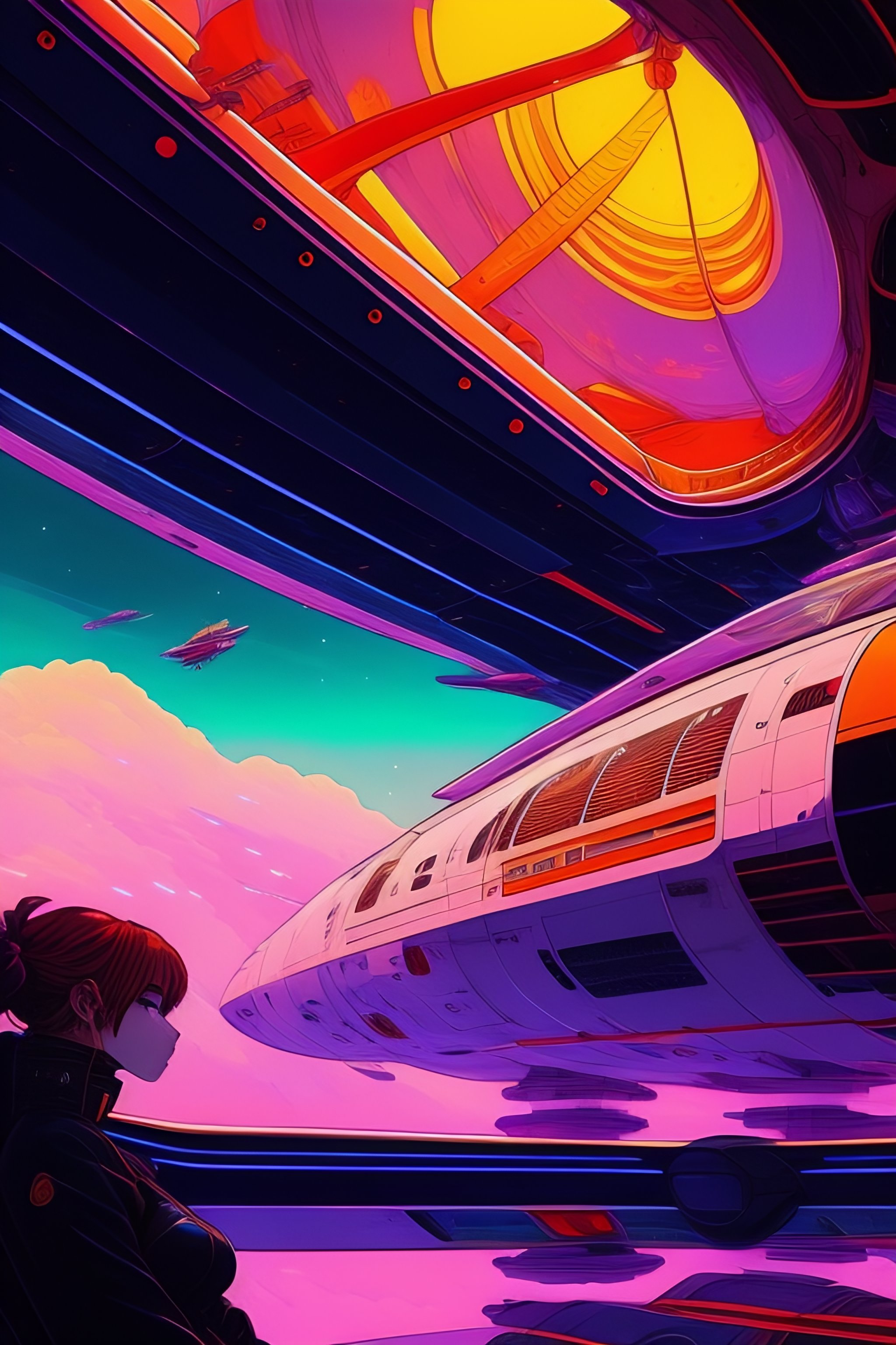 Lexica - Anime style. cluttered starship interior; by kaethe butcher ...