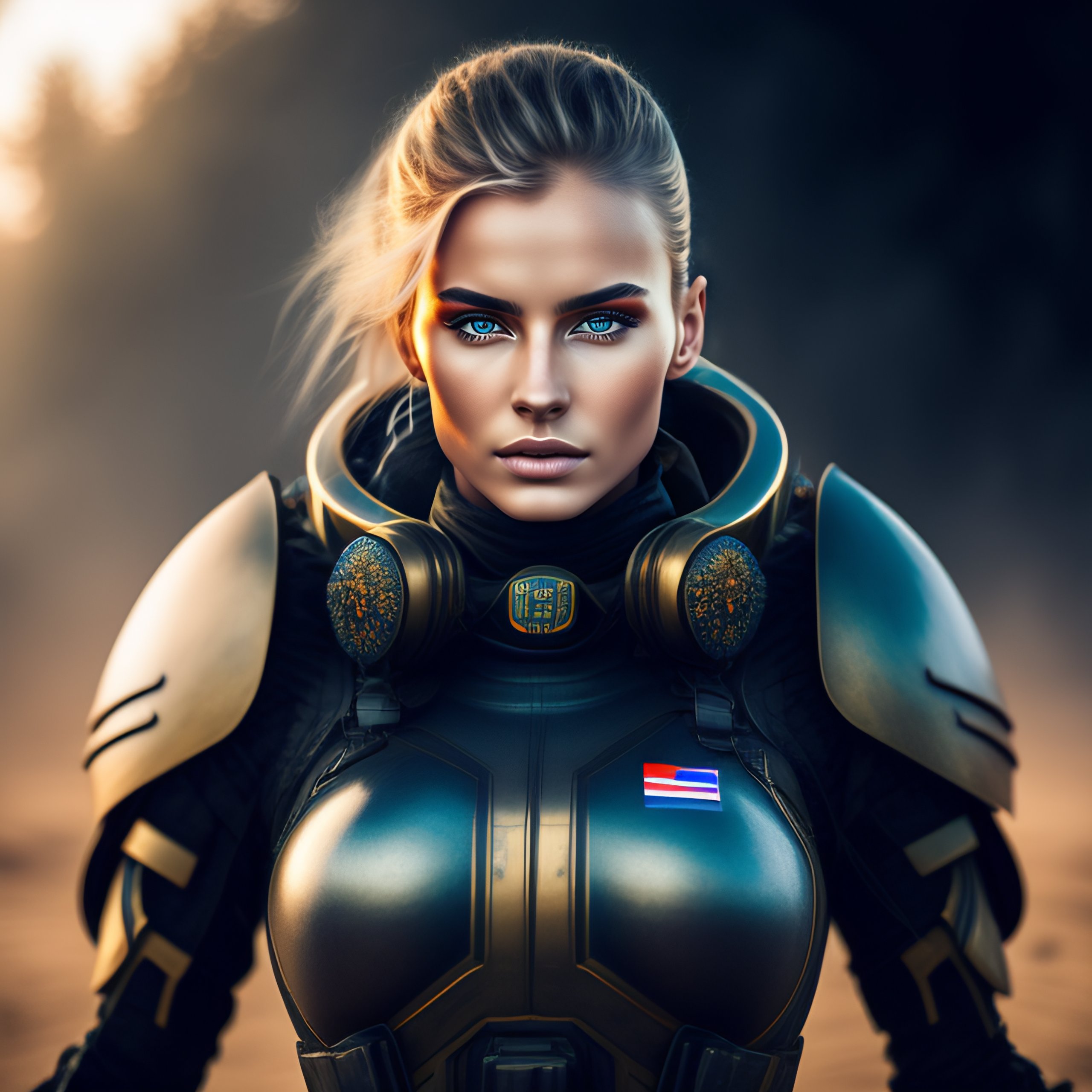 Lexica - A cyber beautiful Russian girl warrior in a burnt land ...