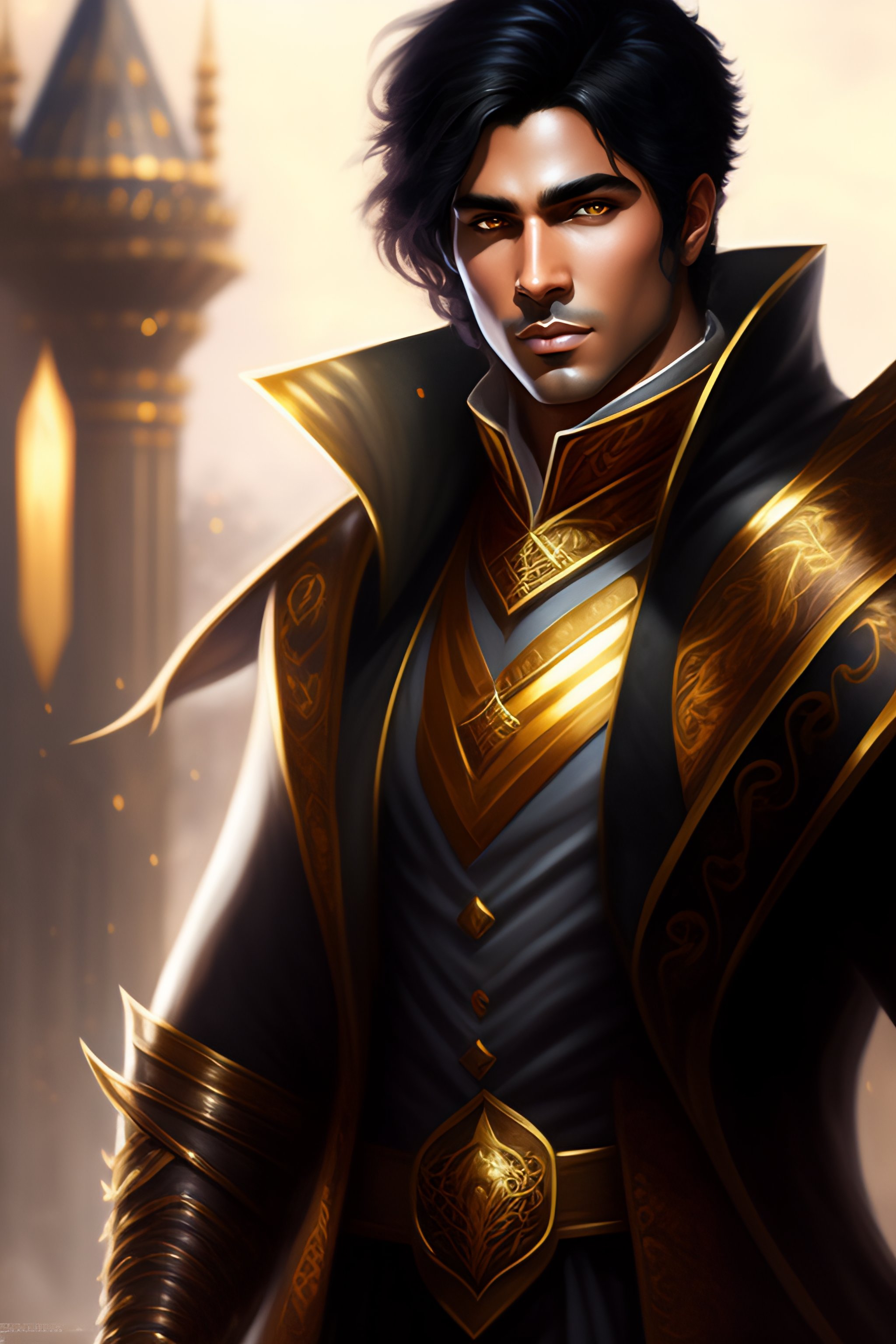 Lexica - Magic the gathering, Planeswalker, Black hair, Black and Gold ...
