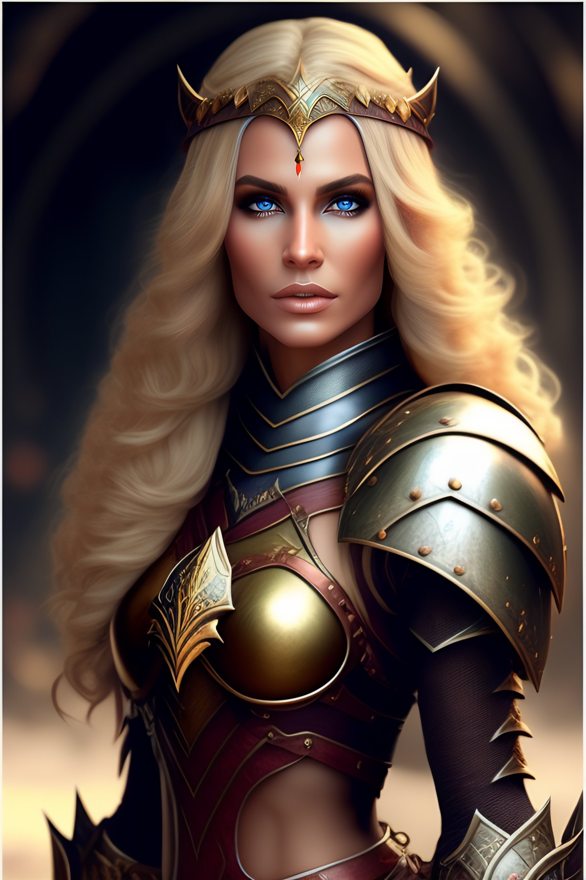 Lexica - Female elf warrior wearing organic armour