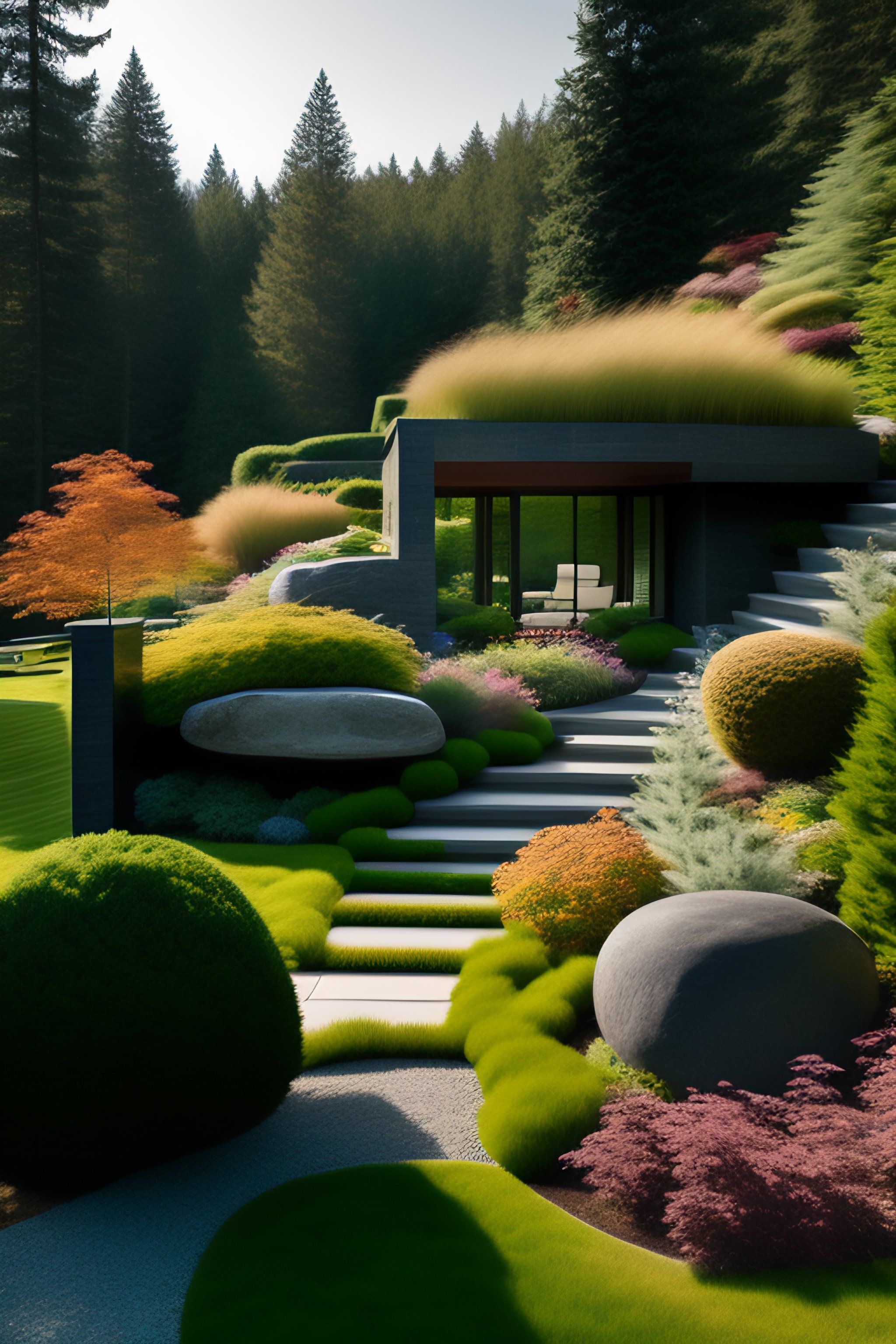 Lexica - Stunning steep hillside pacific northwest landscape design ...