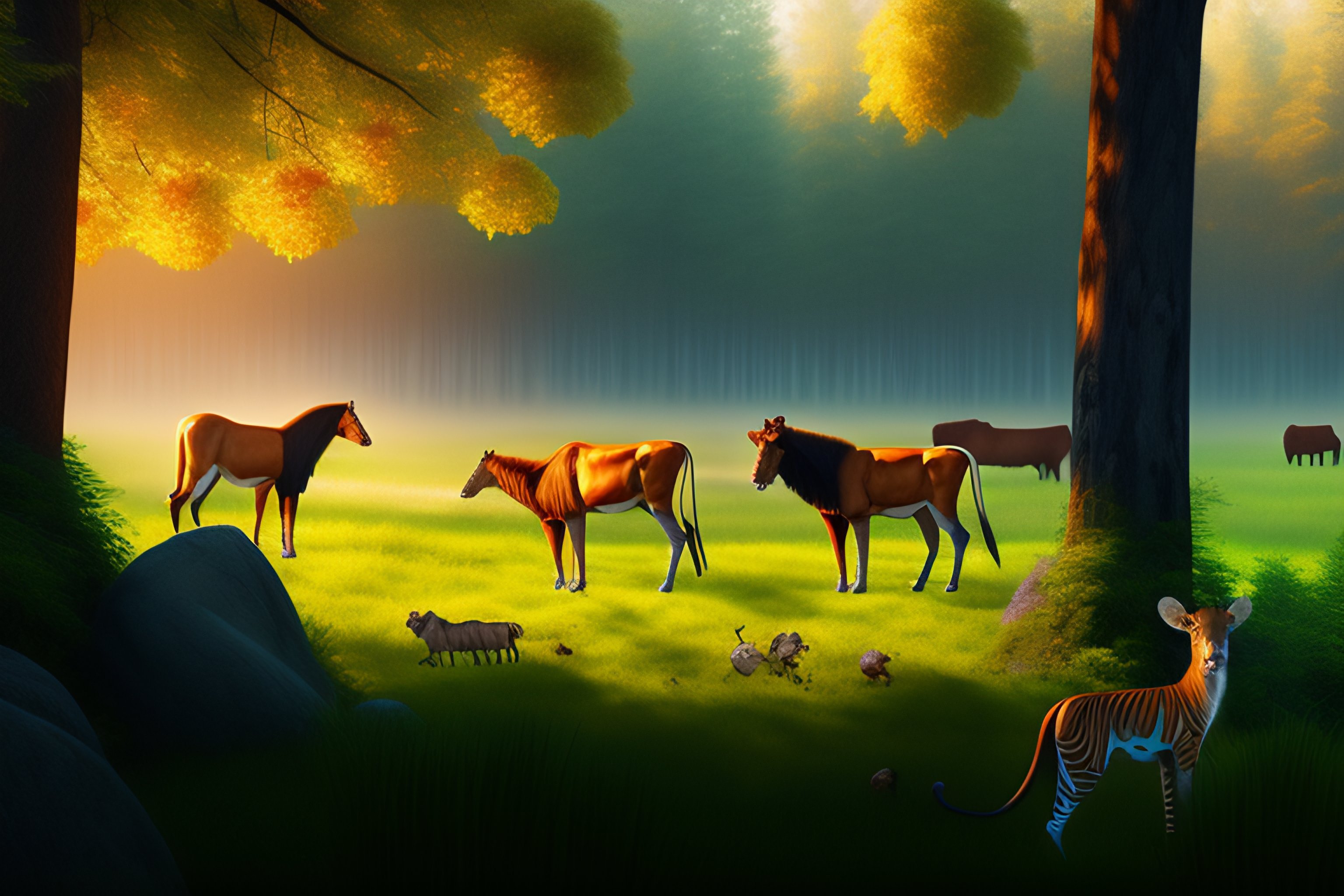 Lexica - Photorealistic, peeking point of view to a medium Clearing in ...