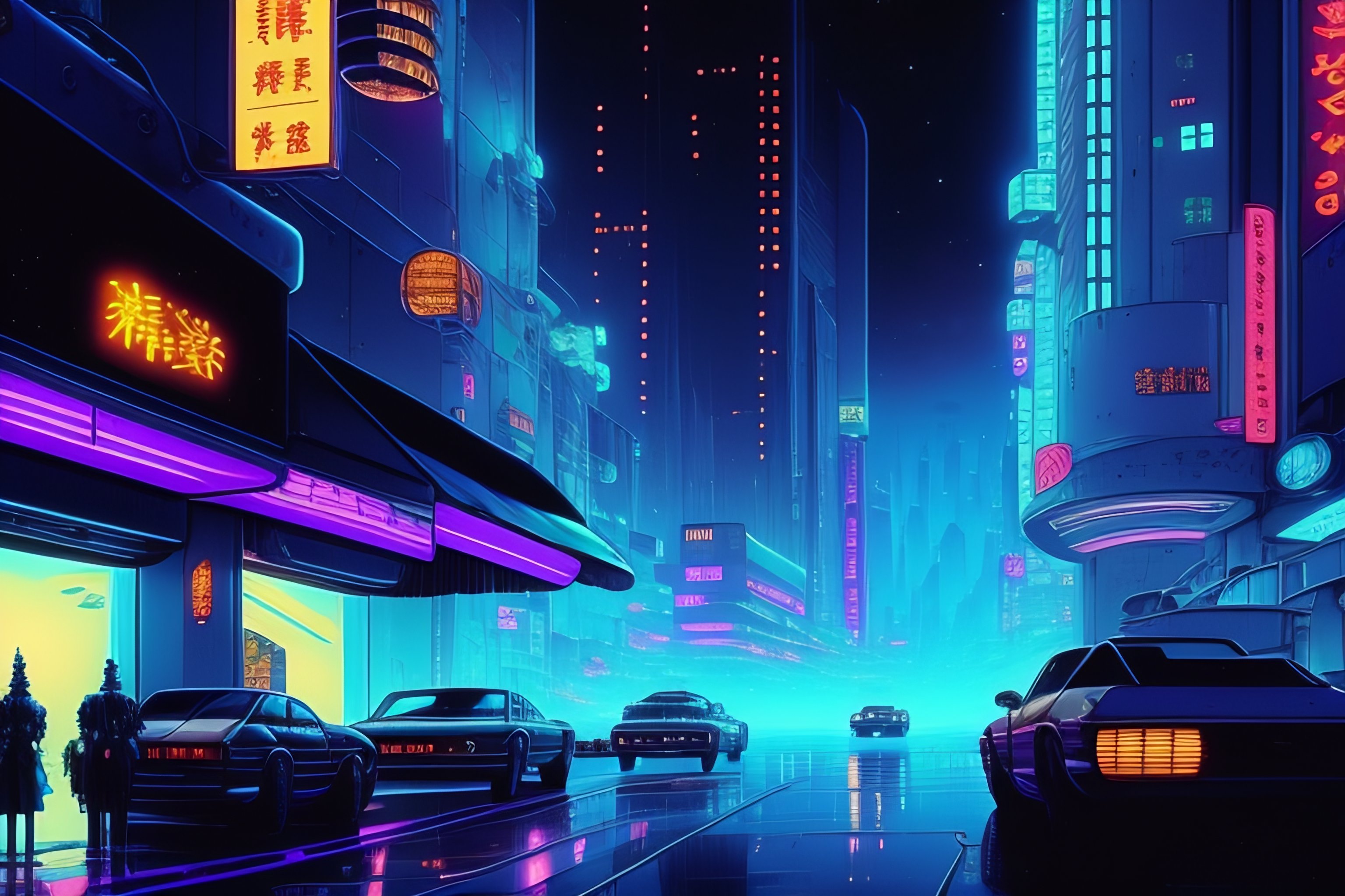 Lexica - Vintage 90's anime style environmental wide shot of cyberpunk ...