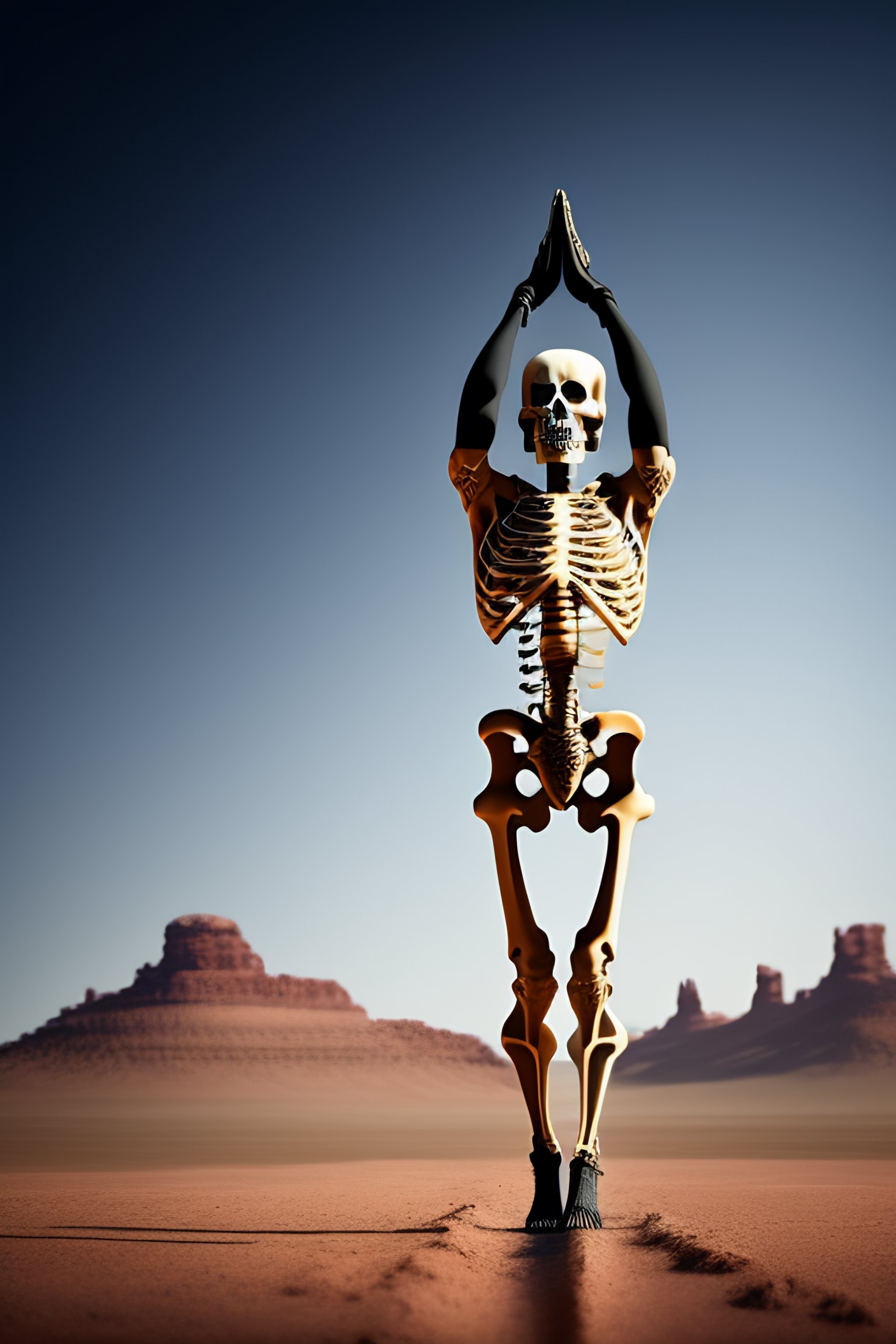 Lexica - A skeleton doing a handstand, yoga flow