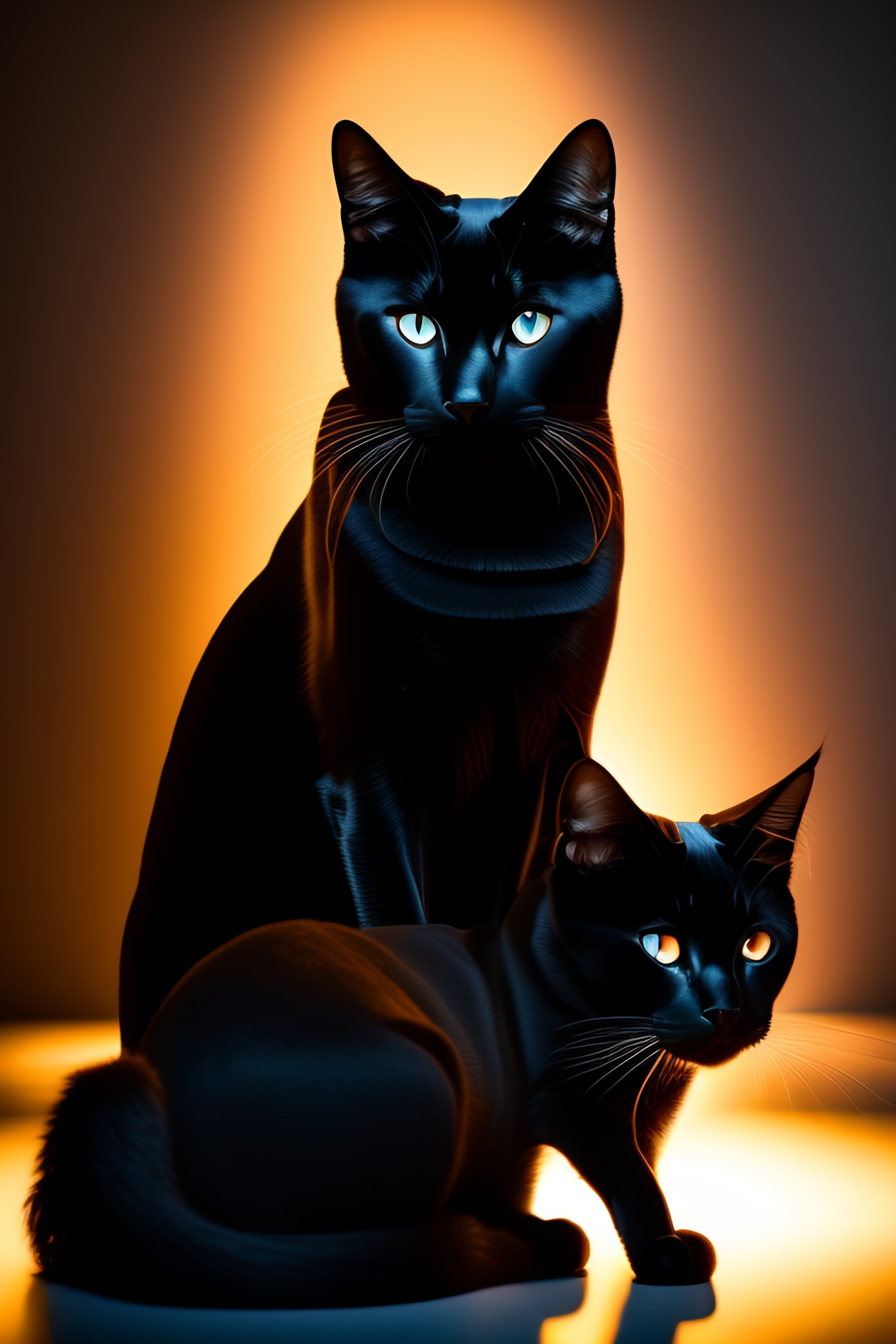 Lexica - Black european cat by mona hatoum, dramatic shocking lighting