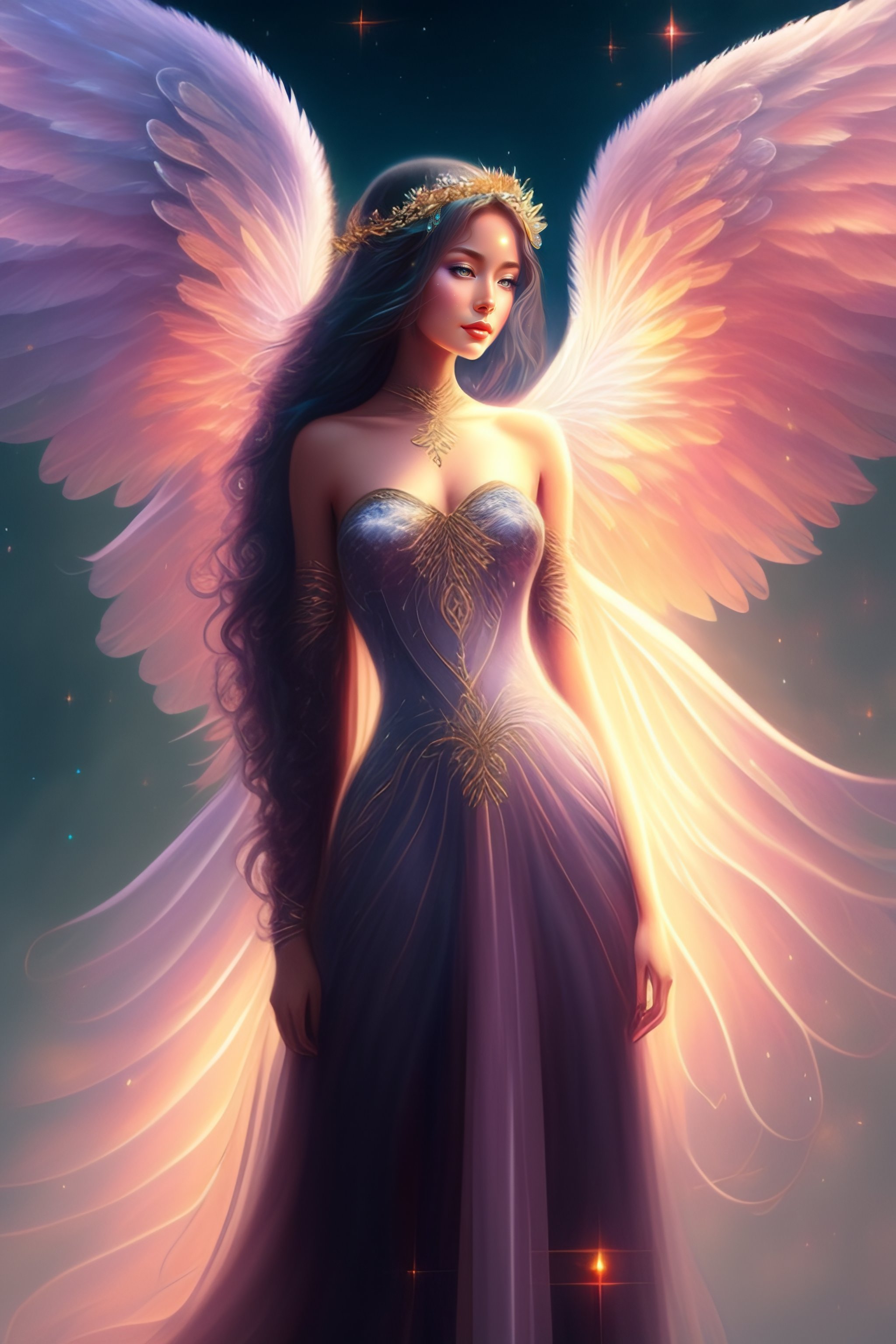 Lexica - "Imagine a fairy angel in full body with a gentle and inviting ...
