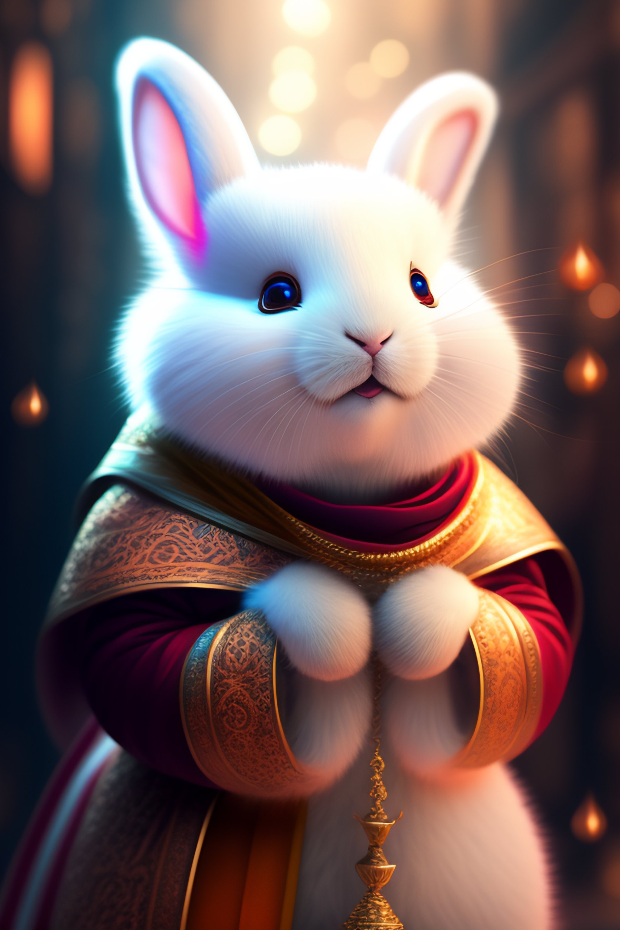 Lexica - Dynamic photography of a cute fluffy white rabbit as a Pixar ...