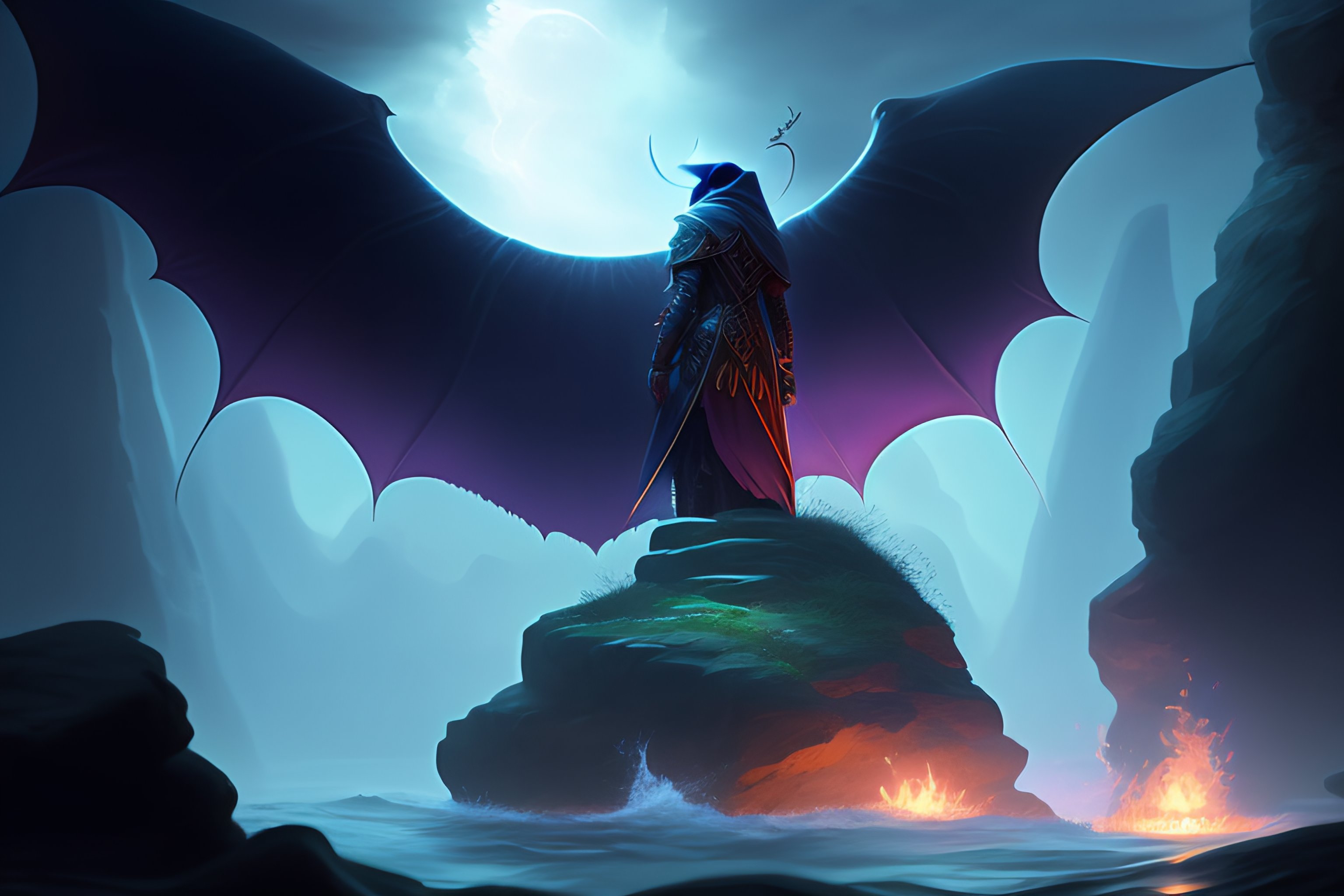 Lexica - Establishing shot of an epic demonic summoning ritual ...