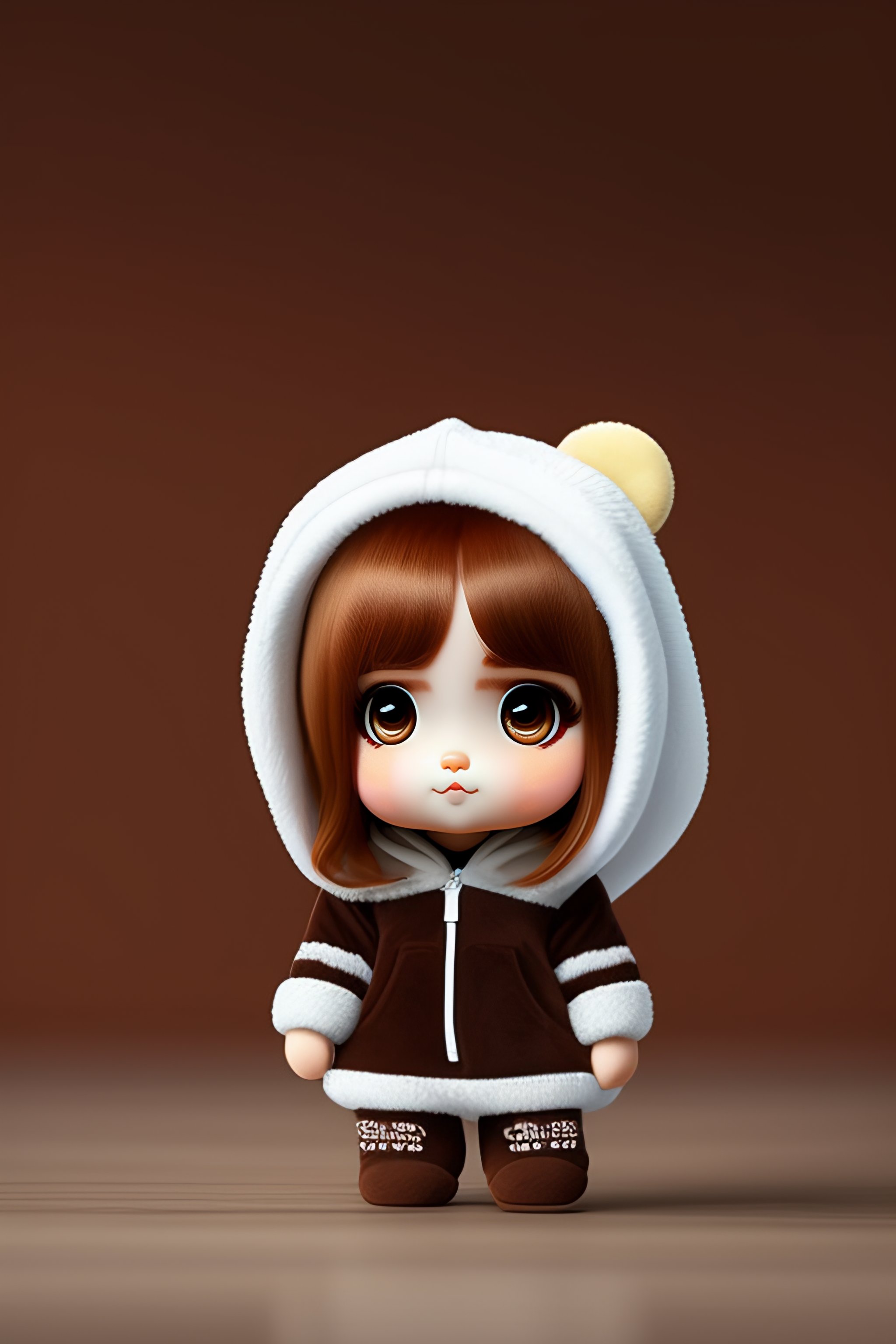 Lexica - Chibi girl with long hair wearing oversized hoodie and thigh ...