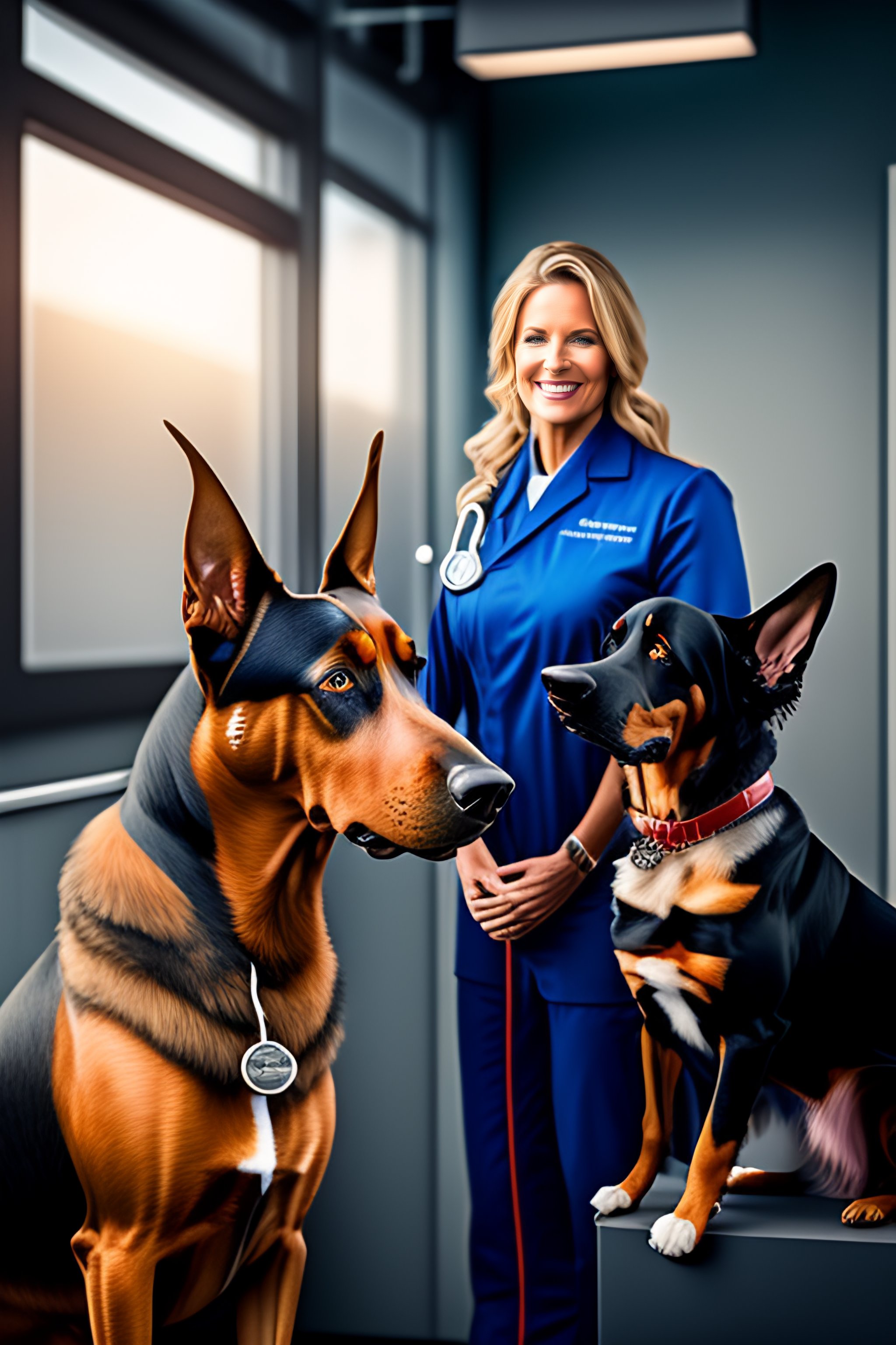 Lexica - Portrait of a futuristic veterinary clinic inside with one ...