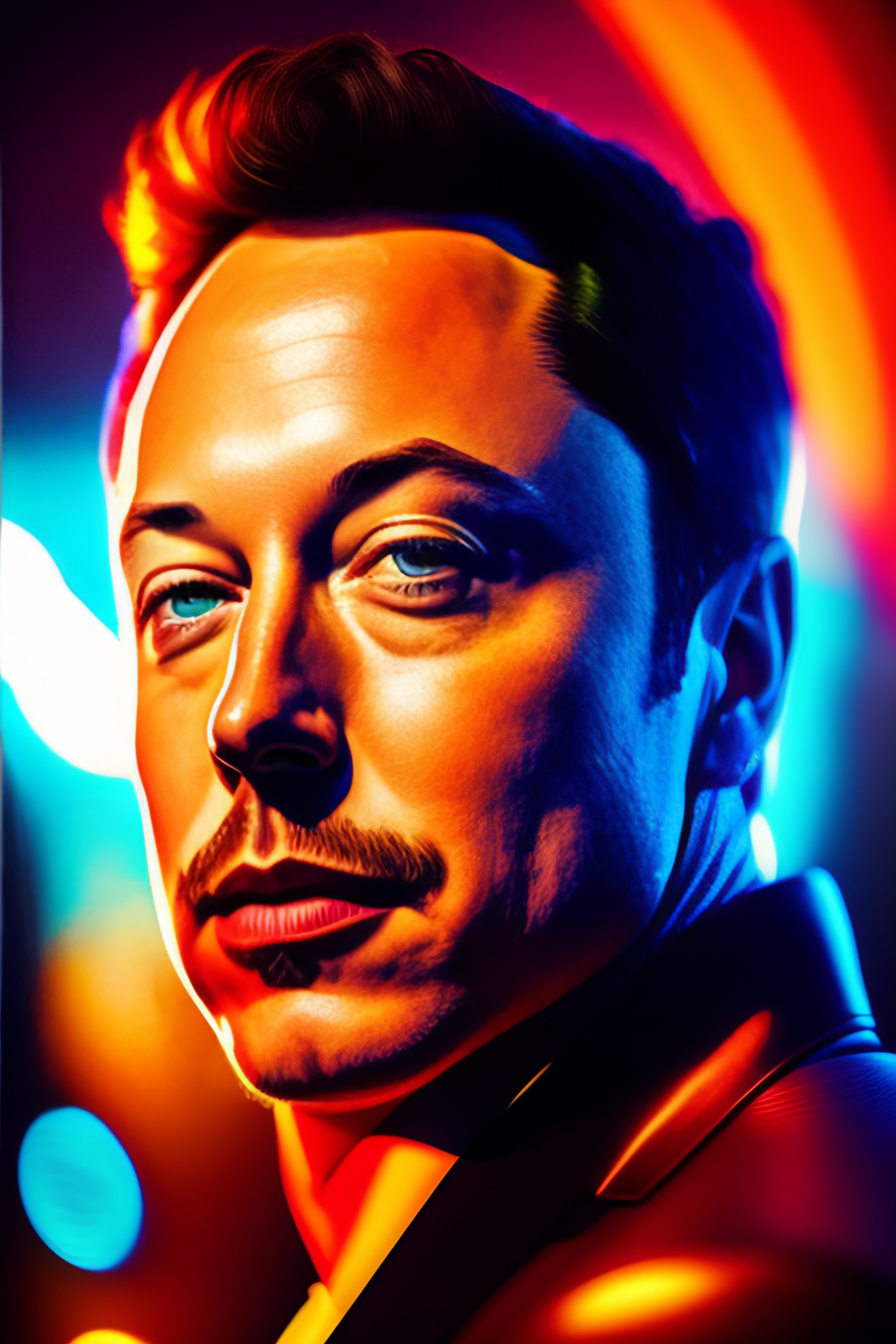 Lexica - Potrait of Elon Musk, party scene, 8k, cinematic, glow, bloom ...