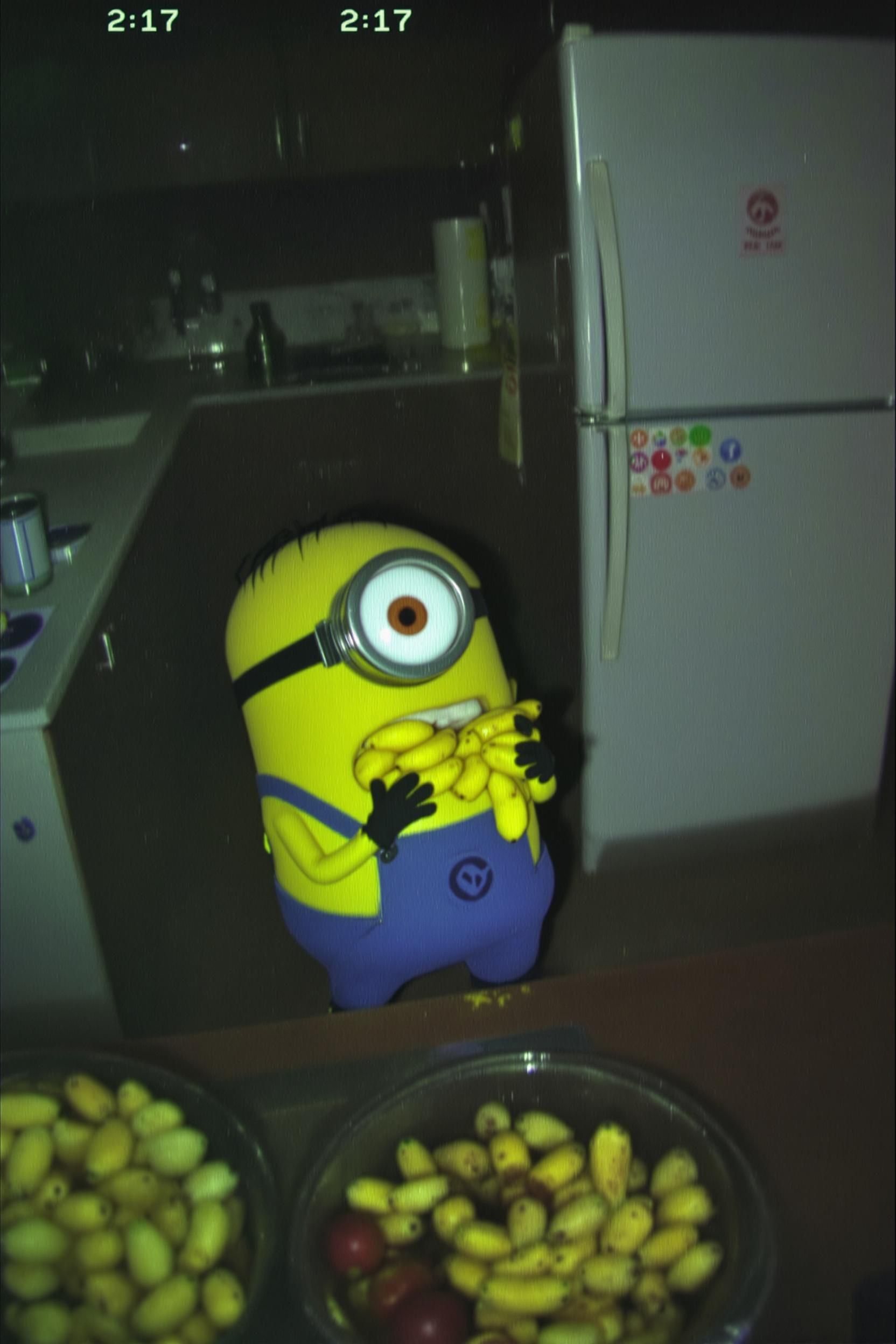 Lexica - Minion caught on home security camera raiding banana storage ...
