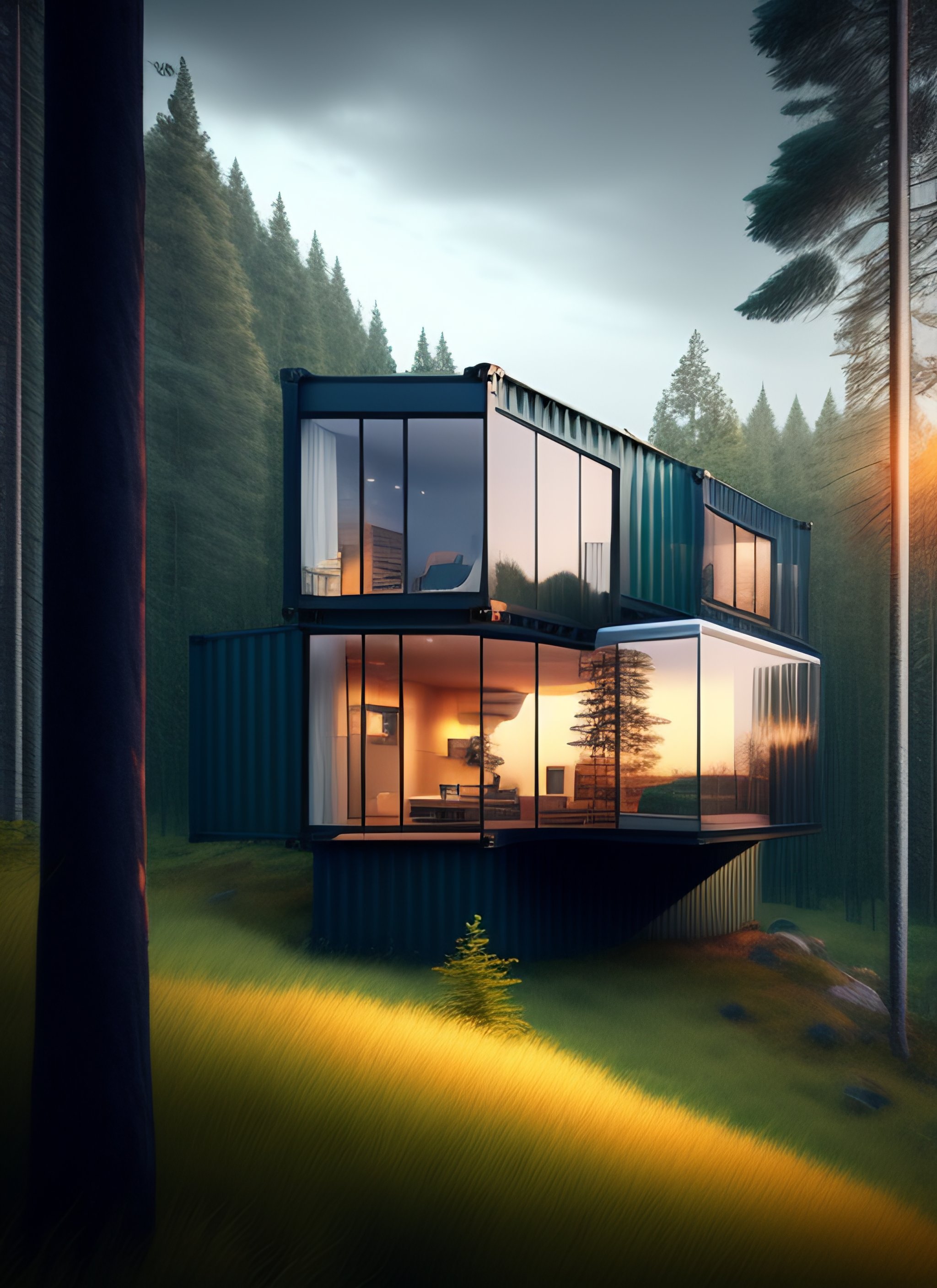 Lexica - Shipping containers and glass modern two floor house in the ...