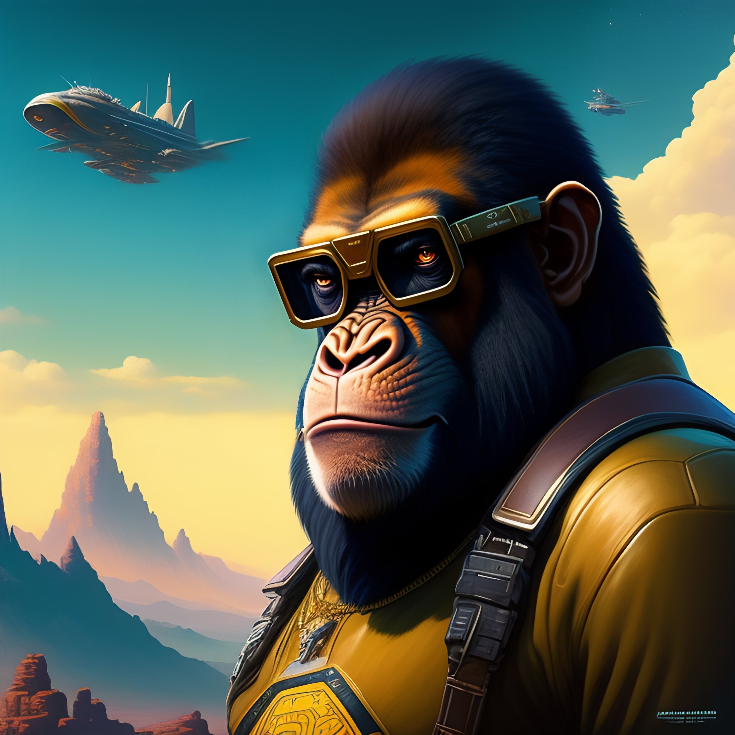 Lexica - Winston the ape from overwatch, square brim glasses, character ...