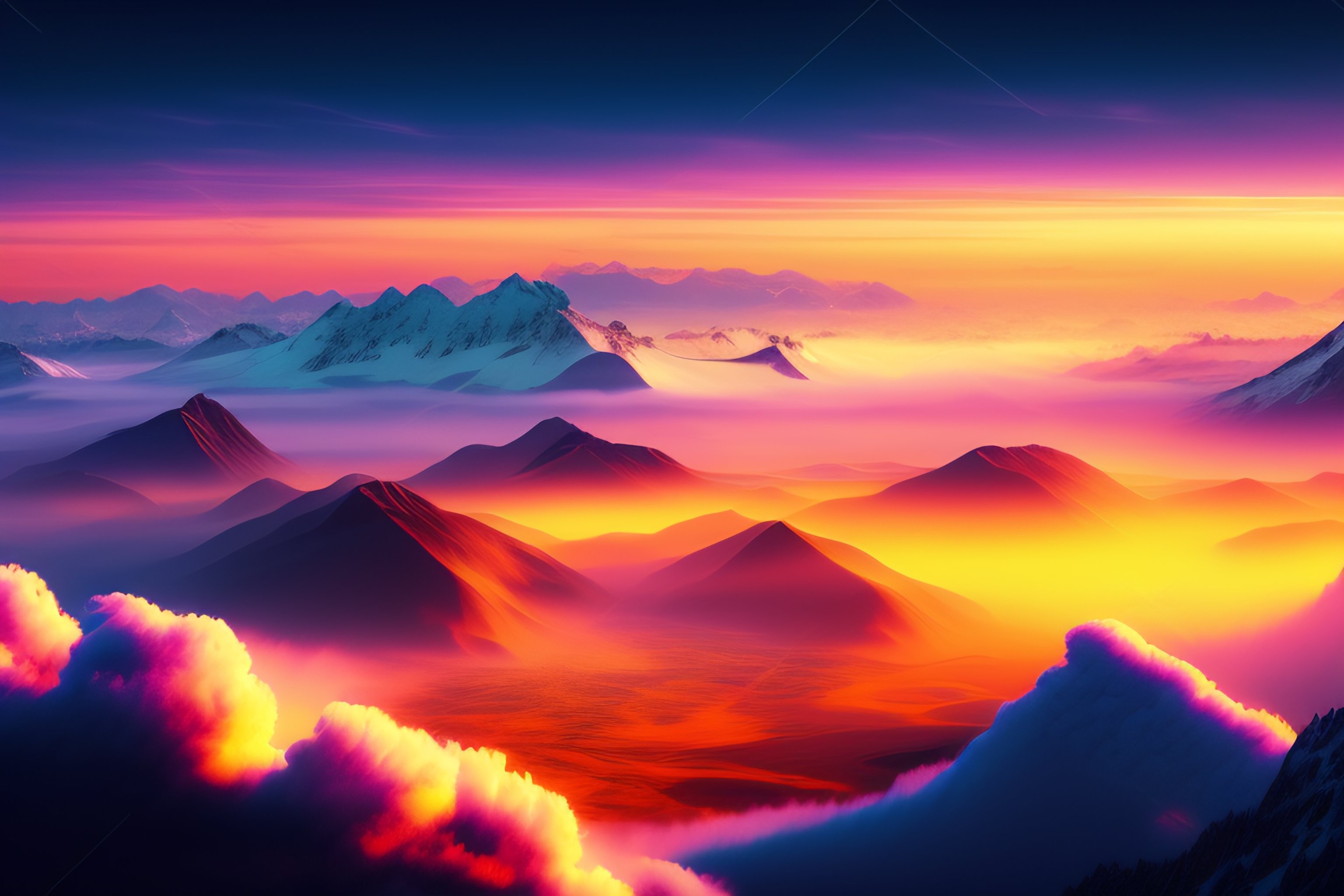 Lexica - Aerial view of vast mountainscape with high mountains, eagle ...