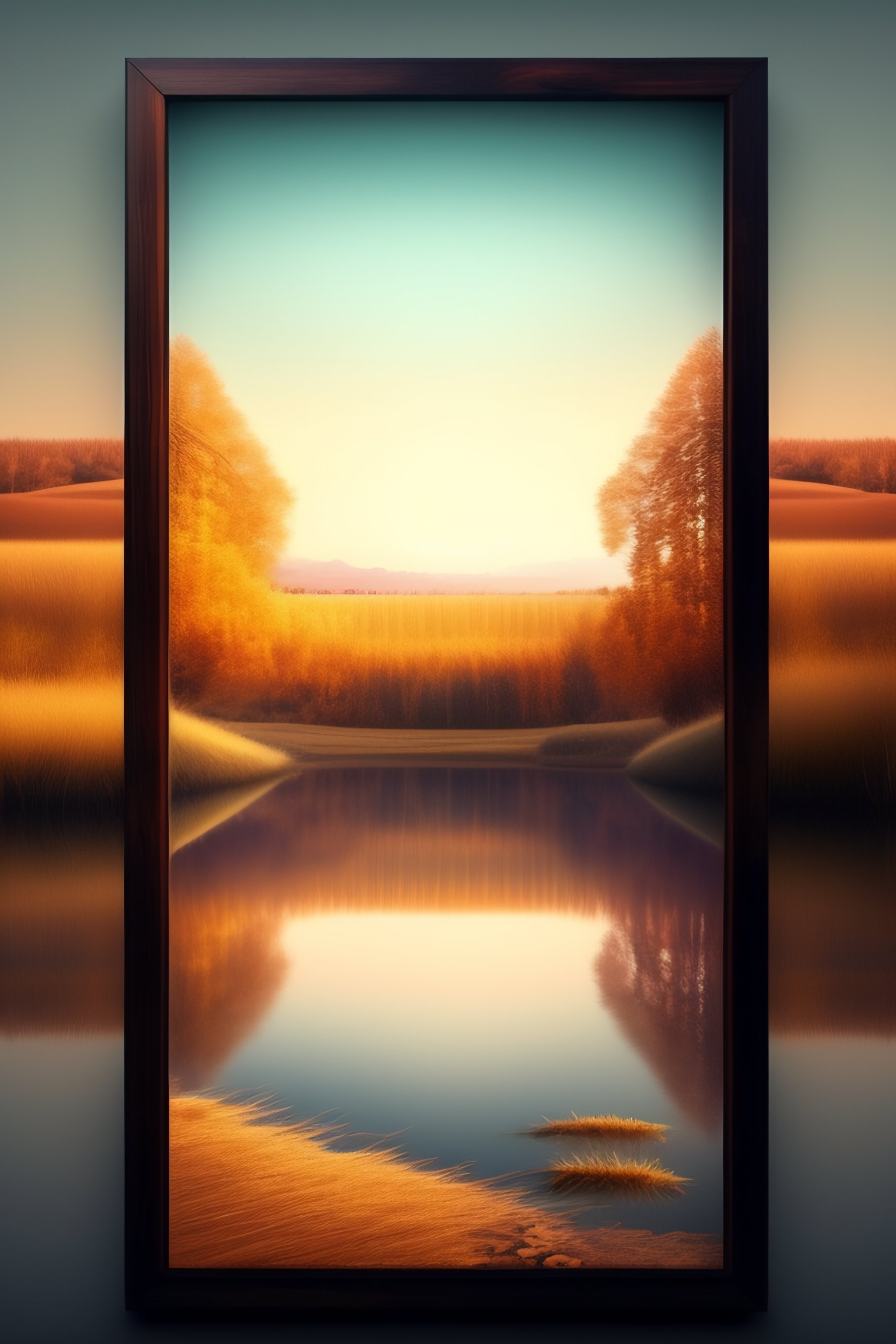 Lexica - Beautiful wooden frame wallpaper