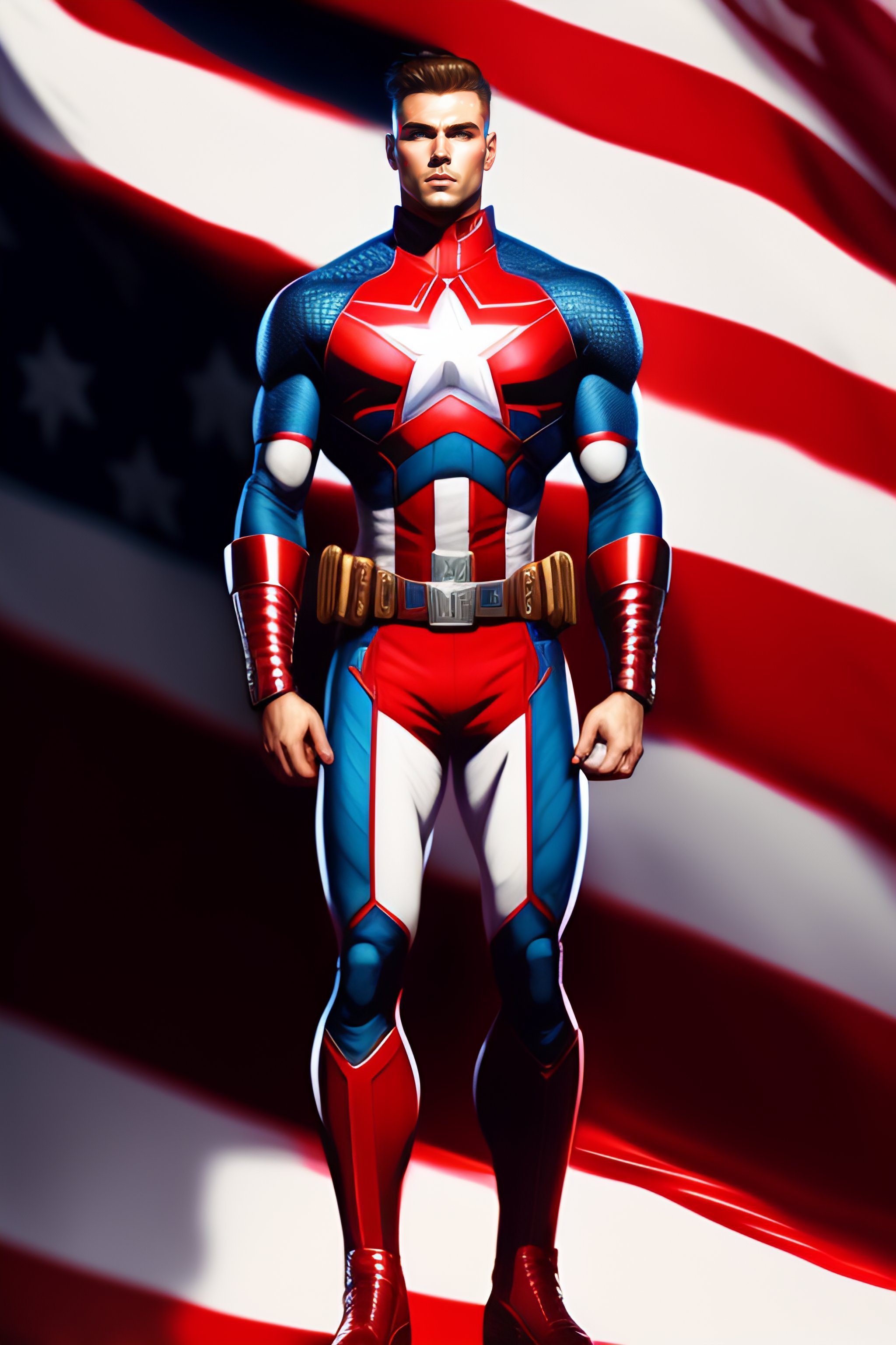 Lexica - Full body highly detailed portrait of captain america., ilya ...