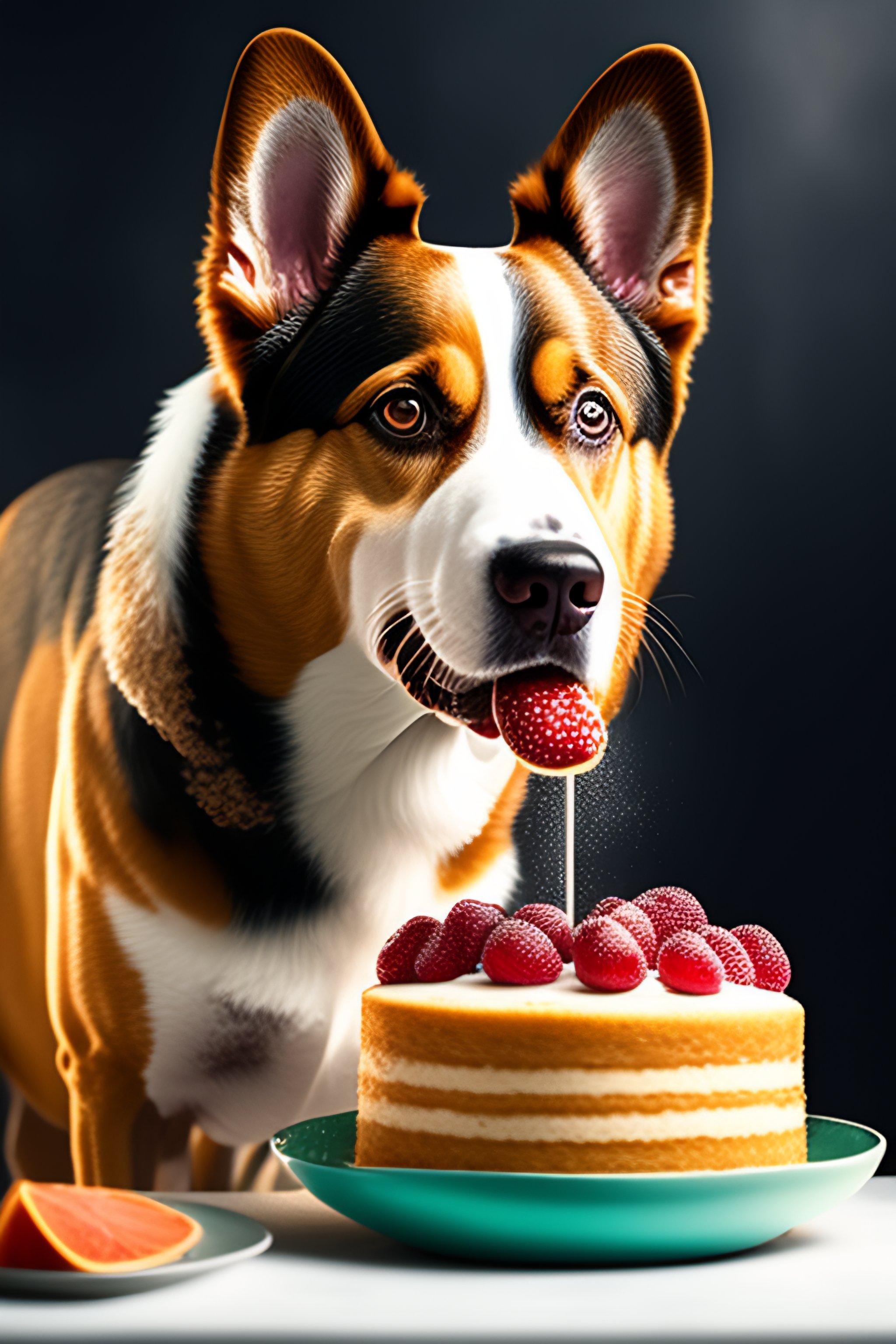 Lexica - A dog eating cake