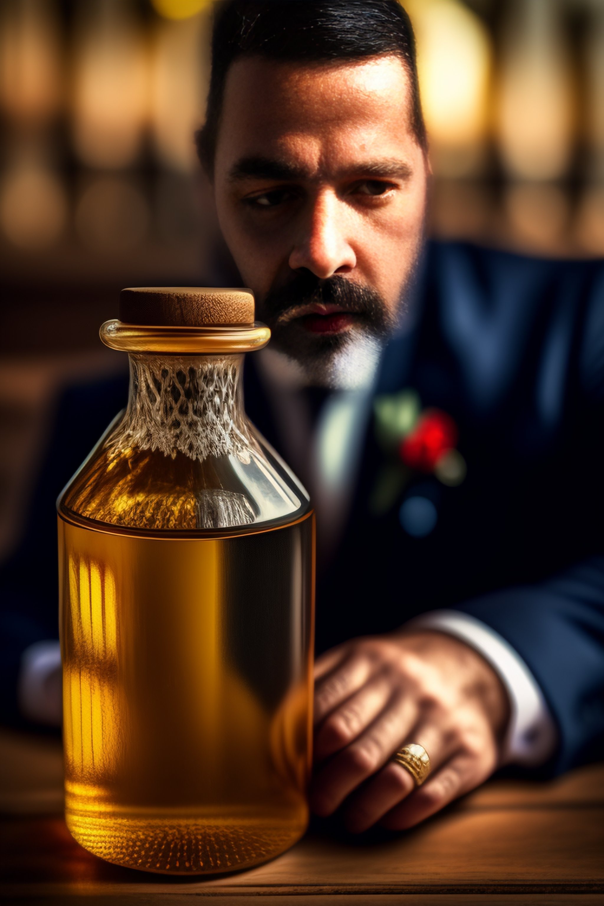 Lexica - Victorian era clothed snake-oil salesman holding a translucent ...